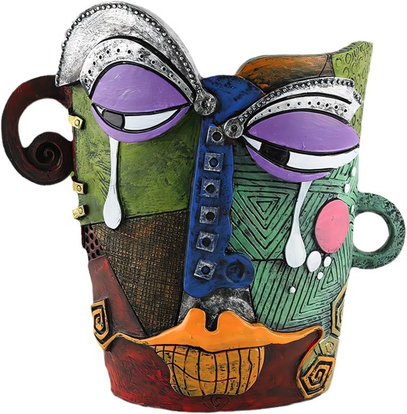 Picasso Brutalist Abstract Beauty Face Flower Pot Acolorful Art Face ...