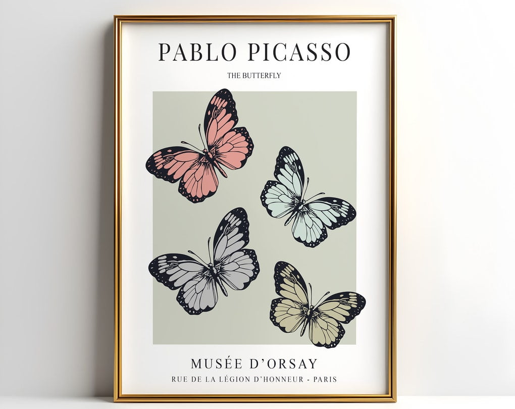 Picasso Butterfly Print, Museum Poster, Picasso Poster, Picasso Animal ...