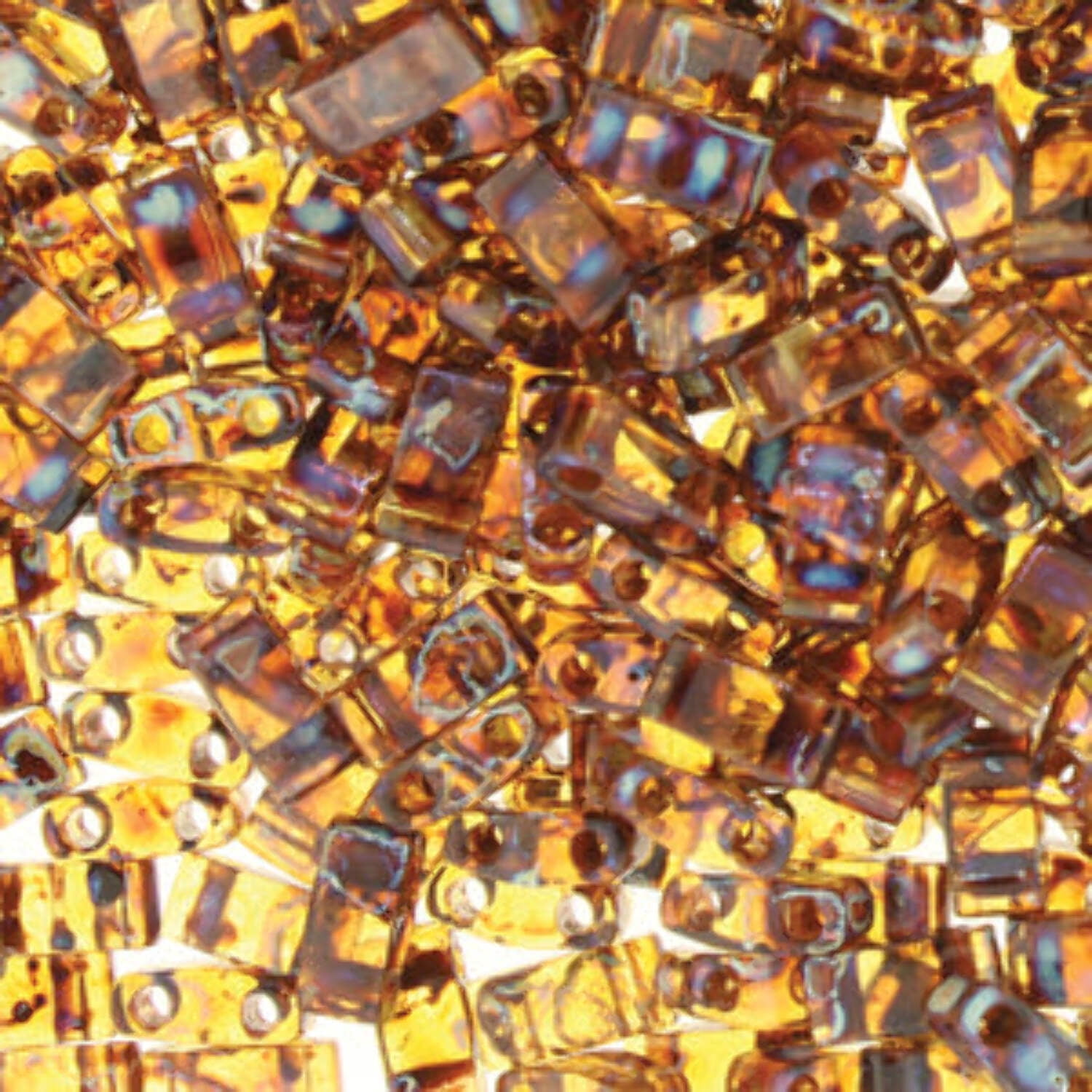 Picasso Dark Amber Transparent Miyuki Tila Seed Beads - Half Cut ...