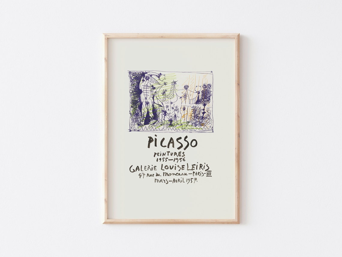 Picasso Exhibition Art Print, Pablo Picasso Wall Art, Museum Wall Art ...