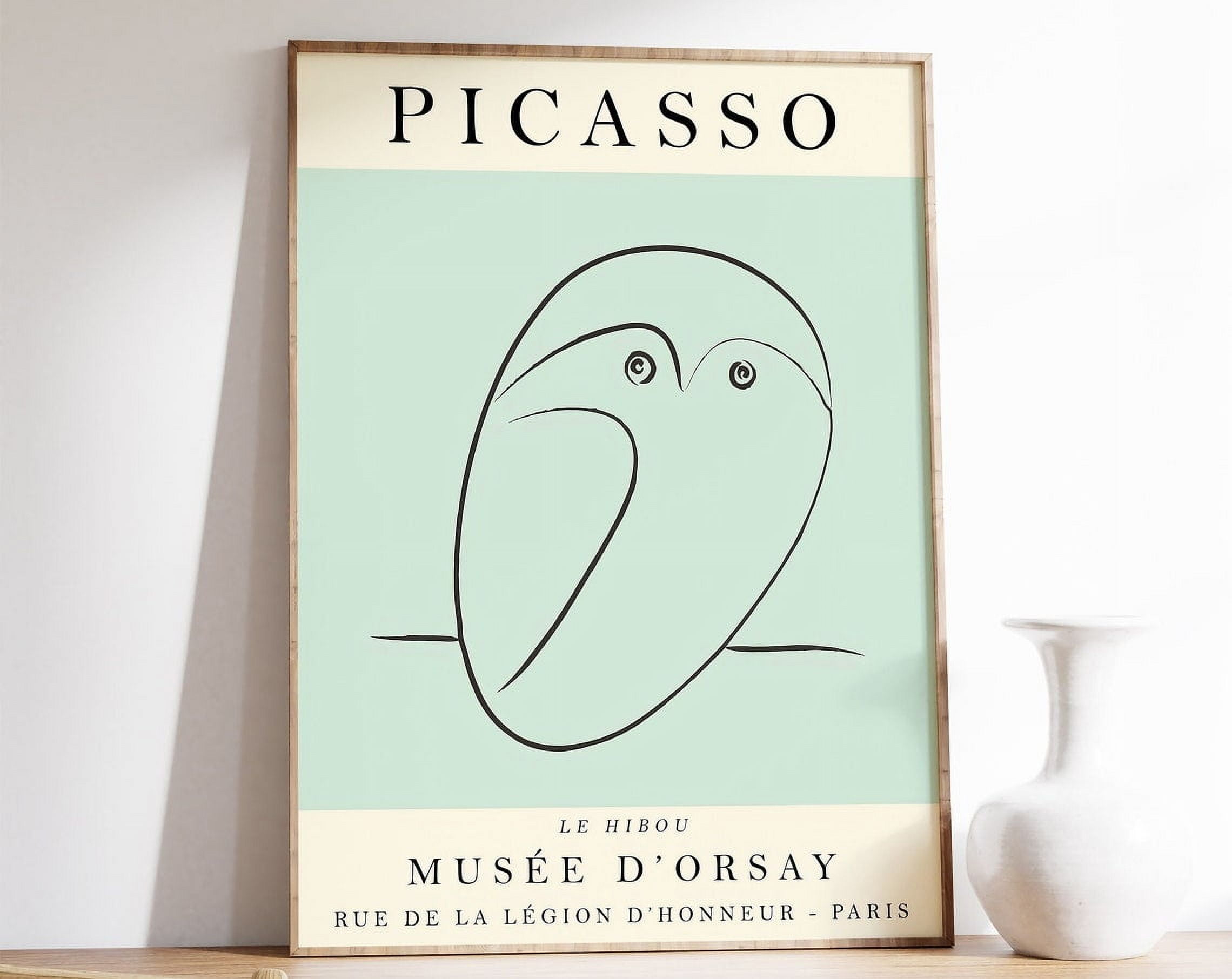 Picasso Exhibition Line Art Poster, Owl, Animal Print, Animal Poster ...
