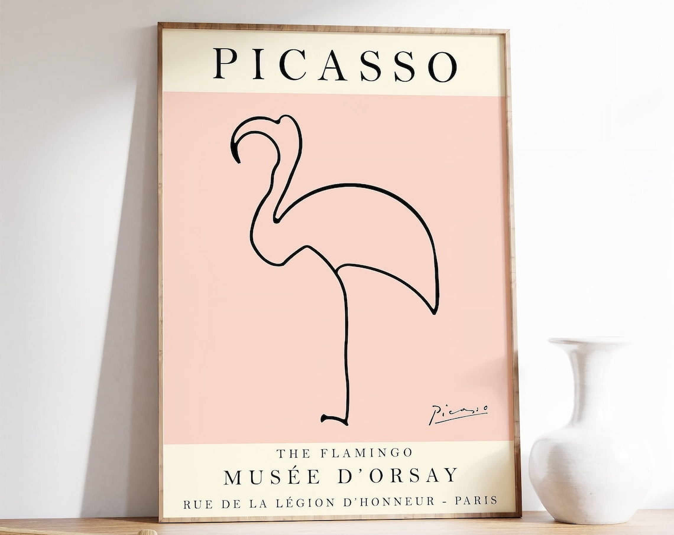 Picasso Exhibition Poster, Flamingo Art, Vintage Art, Minimalist Poster ...
