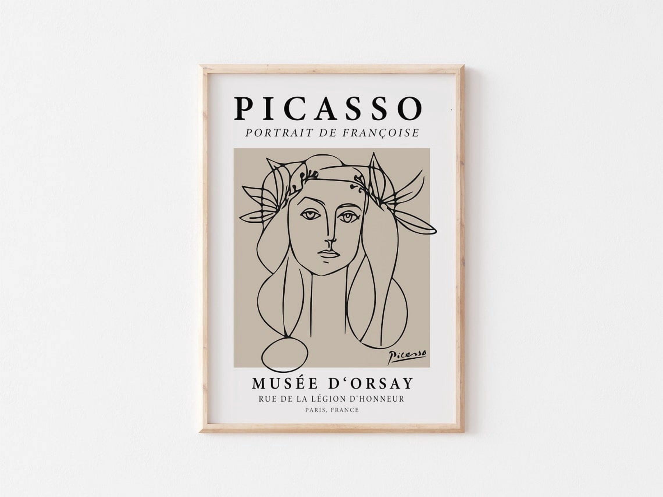 Picasso Exhibition Poster, Museum Poster Line Art, Female Portrait Wall ...