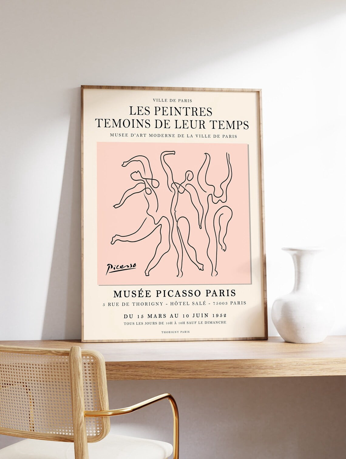 Picasso Exhibition Poster, Pink Dance, Vintage Minimalist Art Print ...