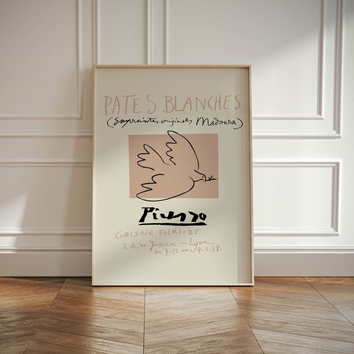 Picasso Exhibition Wall Art Print, Neutral Beige Abstract Vintage ...