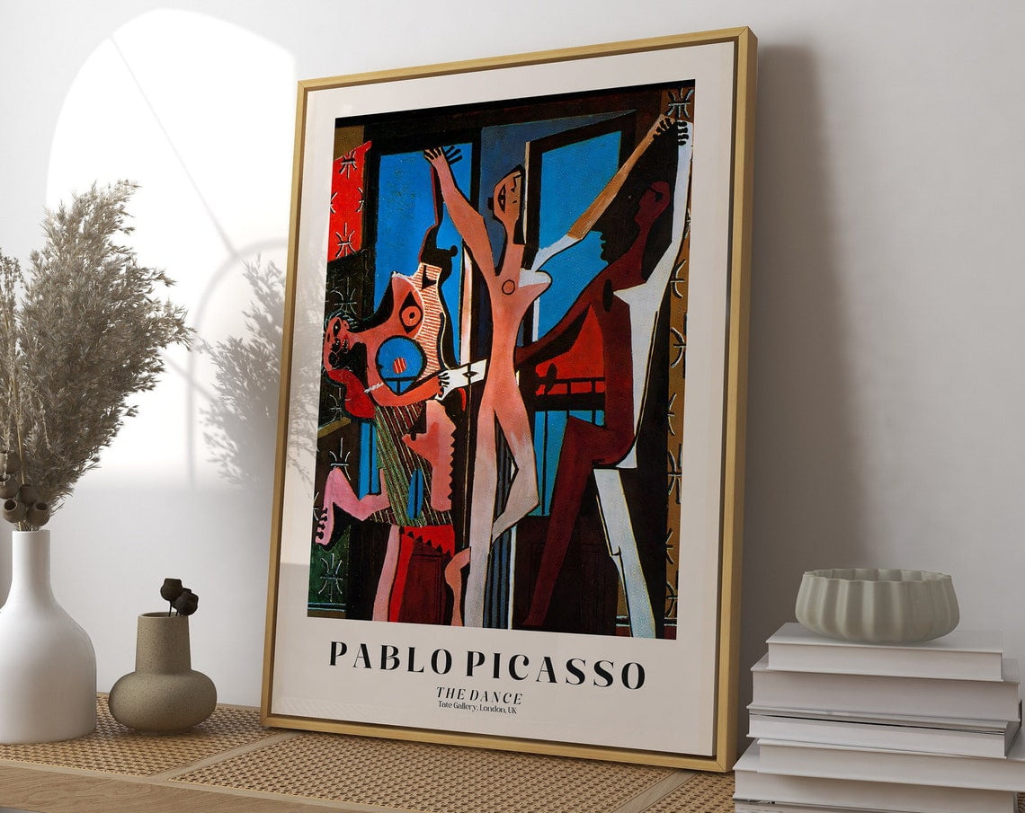 Picasso Exhibition Wall Art Print, Neutral Beige Abstract Vintage ...