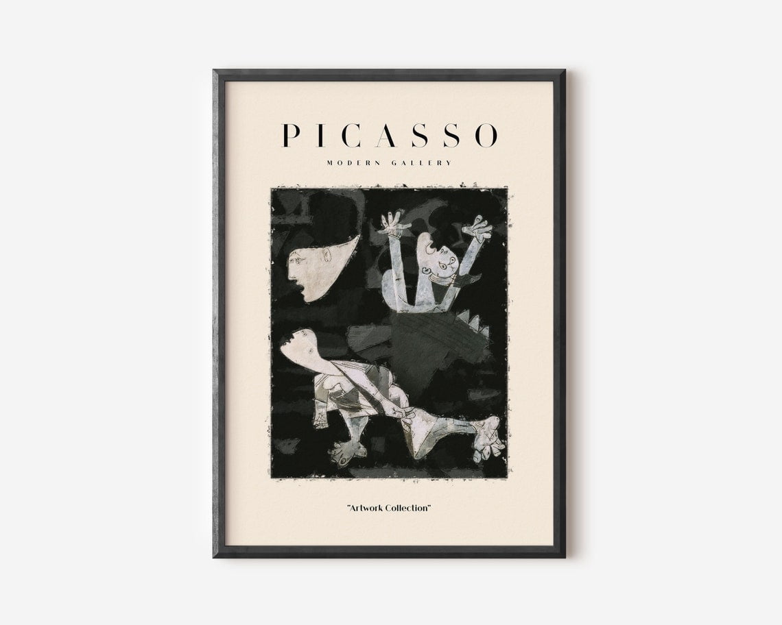 Picasso Exhibition Wall Art Print, Neutral Beige Abstract Vintage ...