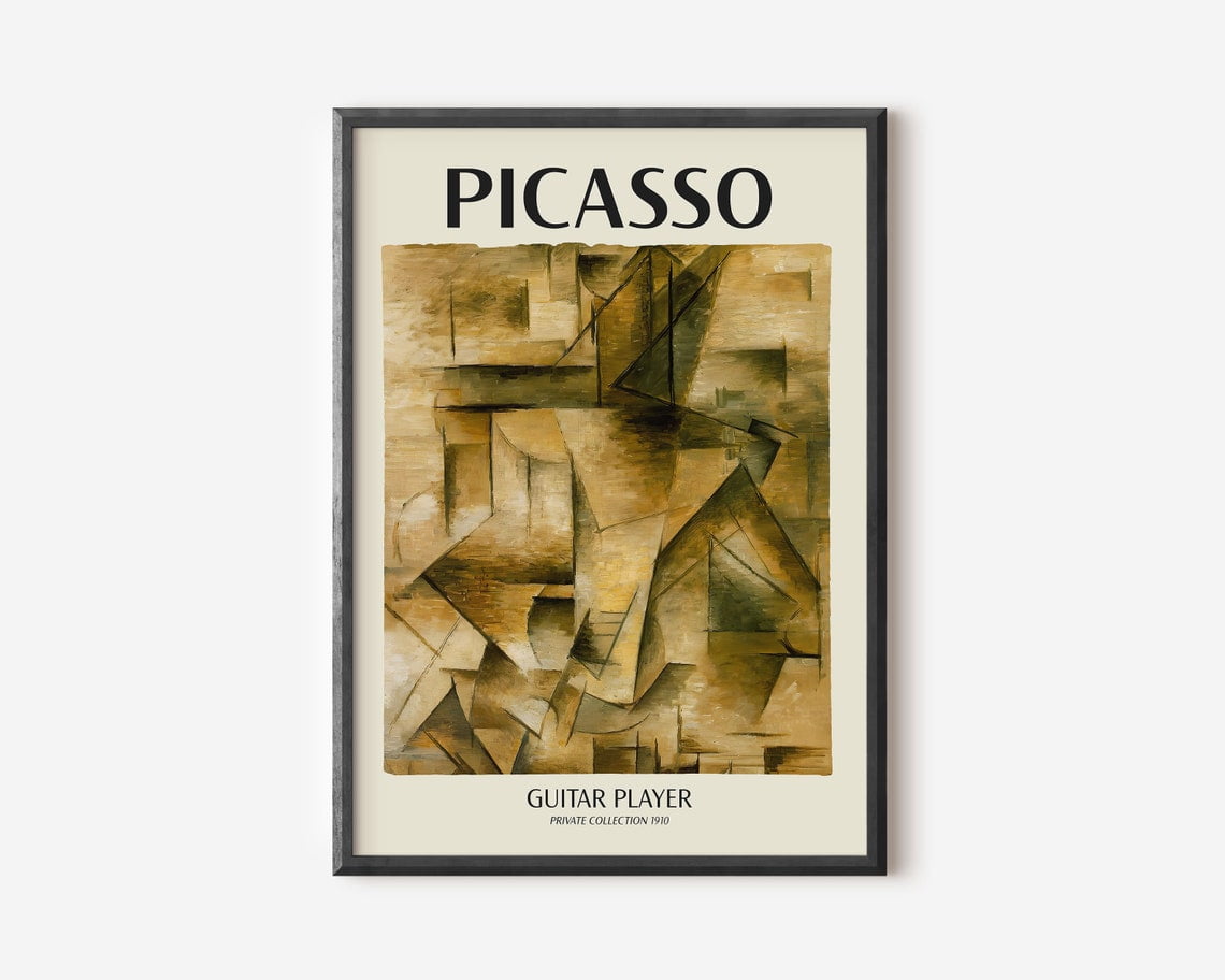 Picasso Exhibition Wall Art Print, Neutral Beige Abstract Vintage ...