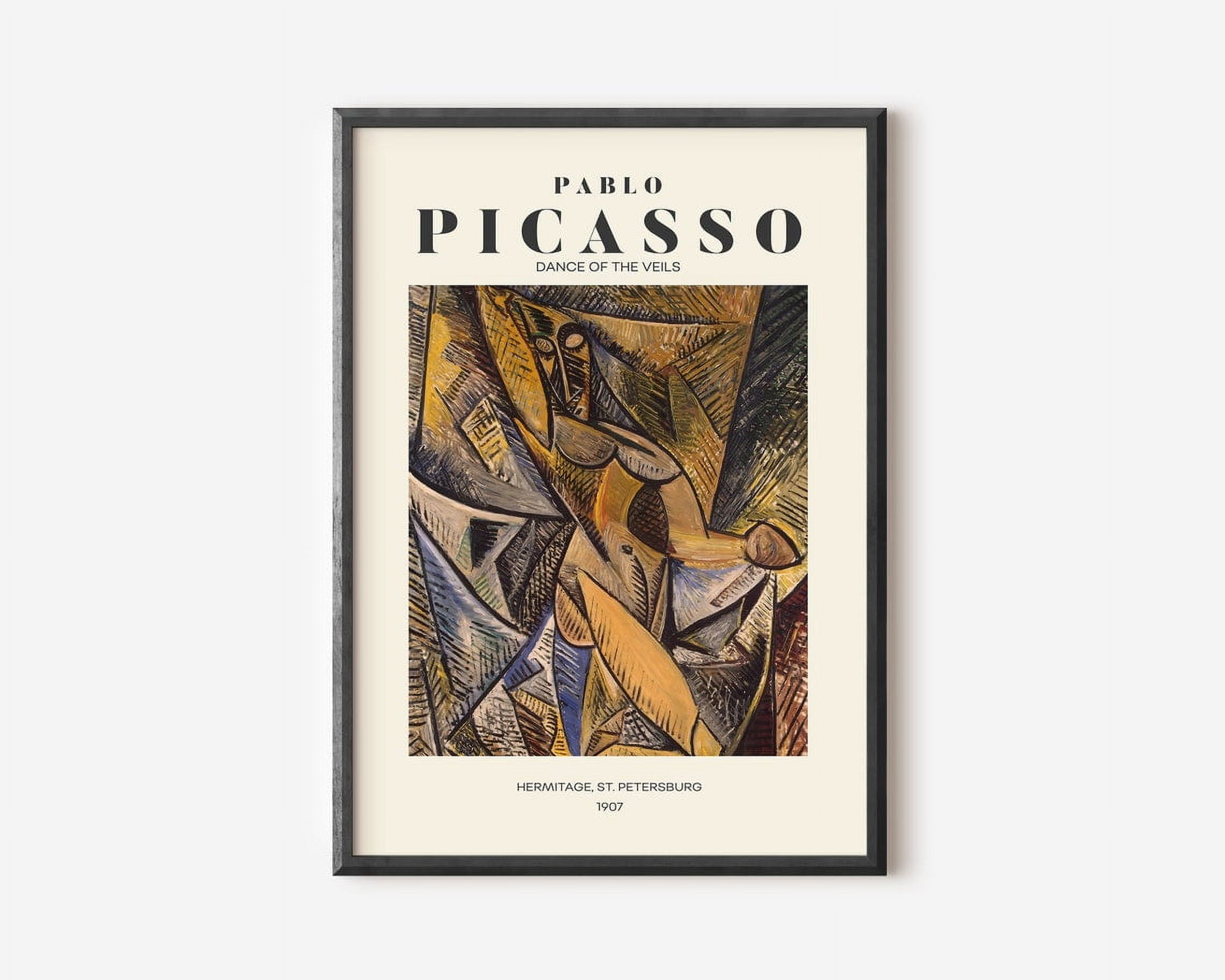 Picasso Exhibition Wall Art Print, Neutral Beige Abstract Vintage ...