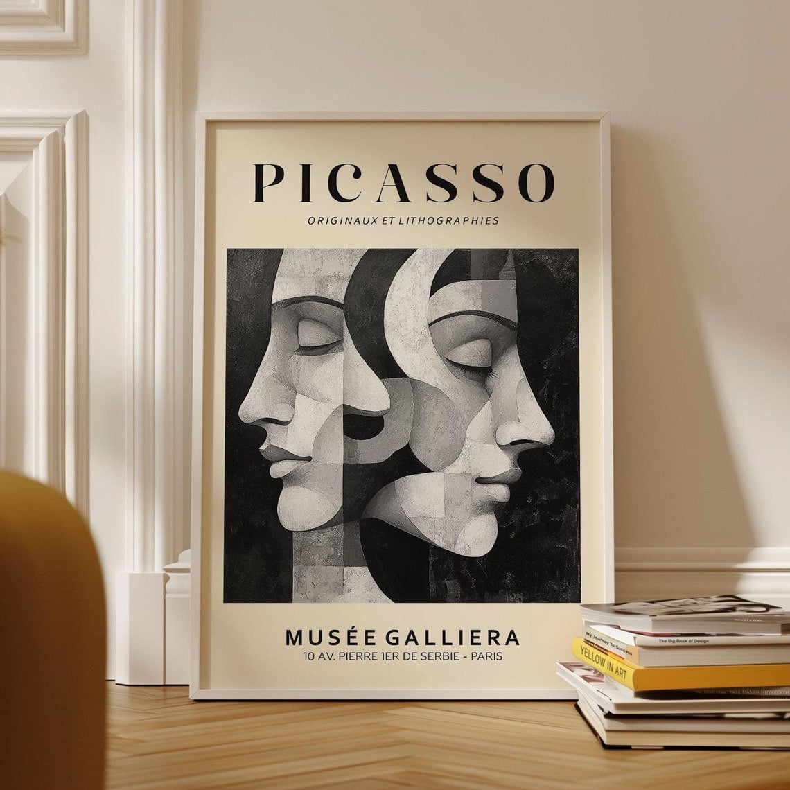 Picasso Exhibition Wall Art Print, Neutral Beige Abstract Vintage ...