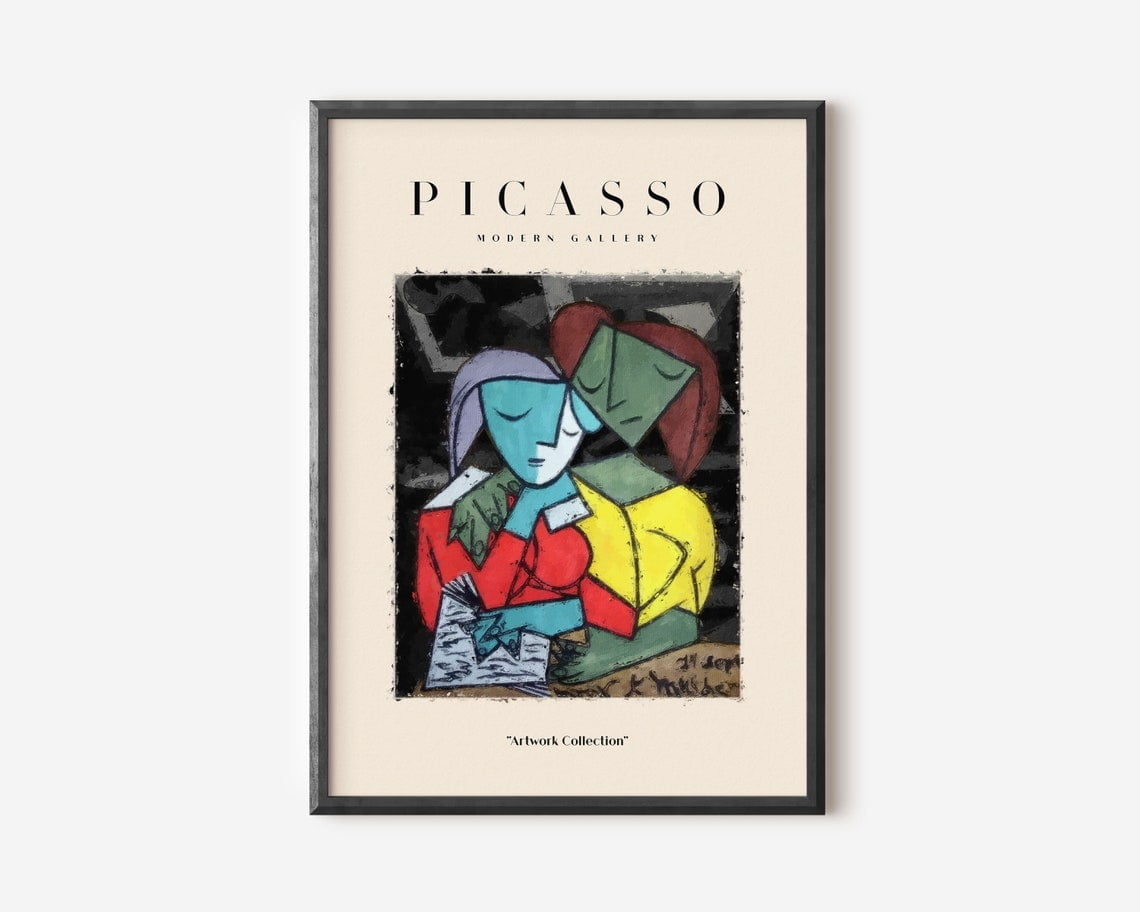 Picasso Exhibition Wall Art Print, Neutral Beige Abstract Vintage ...
