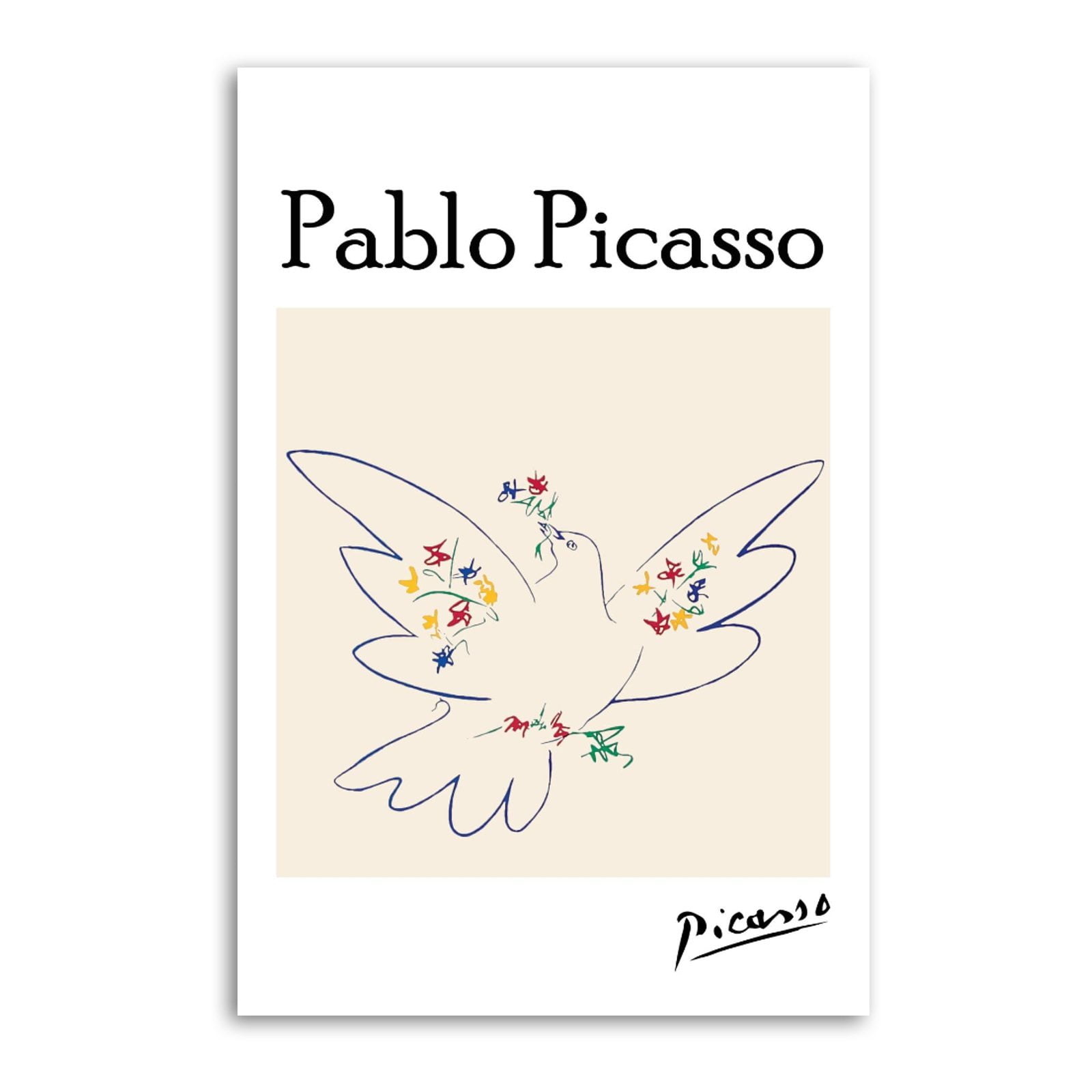 Picasso First Dove of Peace Room Aesthetic Poster Print Art Wall ...