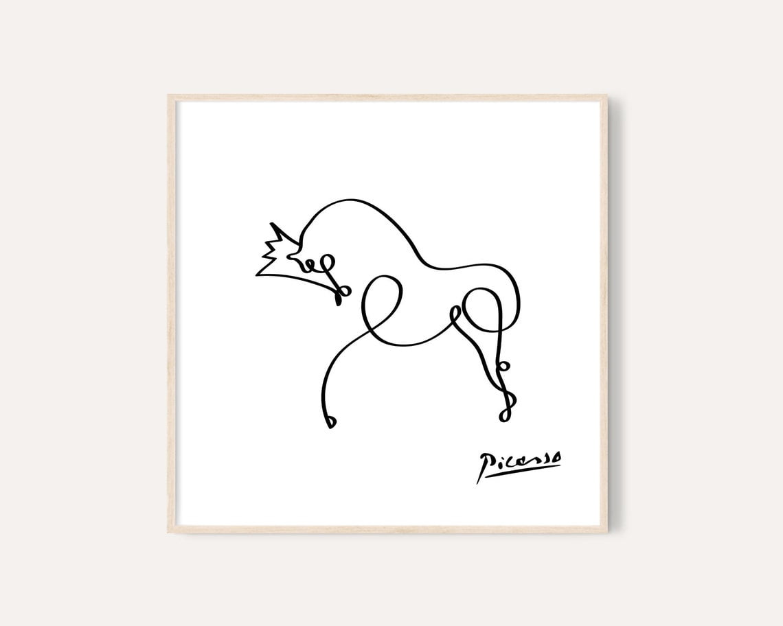 Picasso Horse Print, Picasso Animal Line Drawing Animal Sketch, Picasso ...