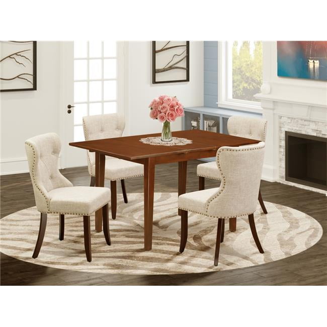 Picasso Kitchen Table Set - Mahogany & Doeskin, Set of 4 - Walmart.com