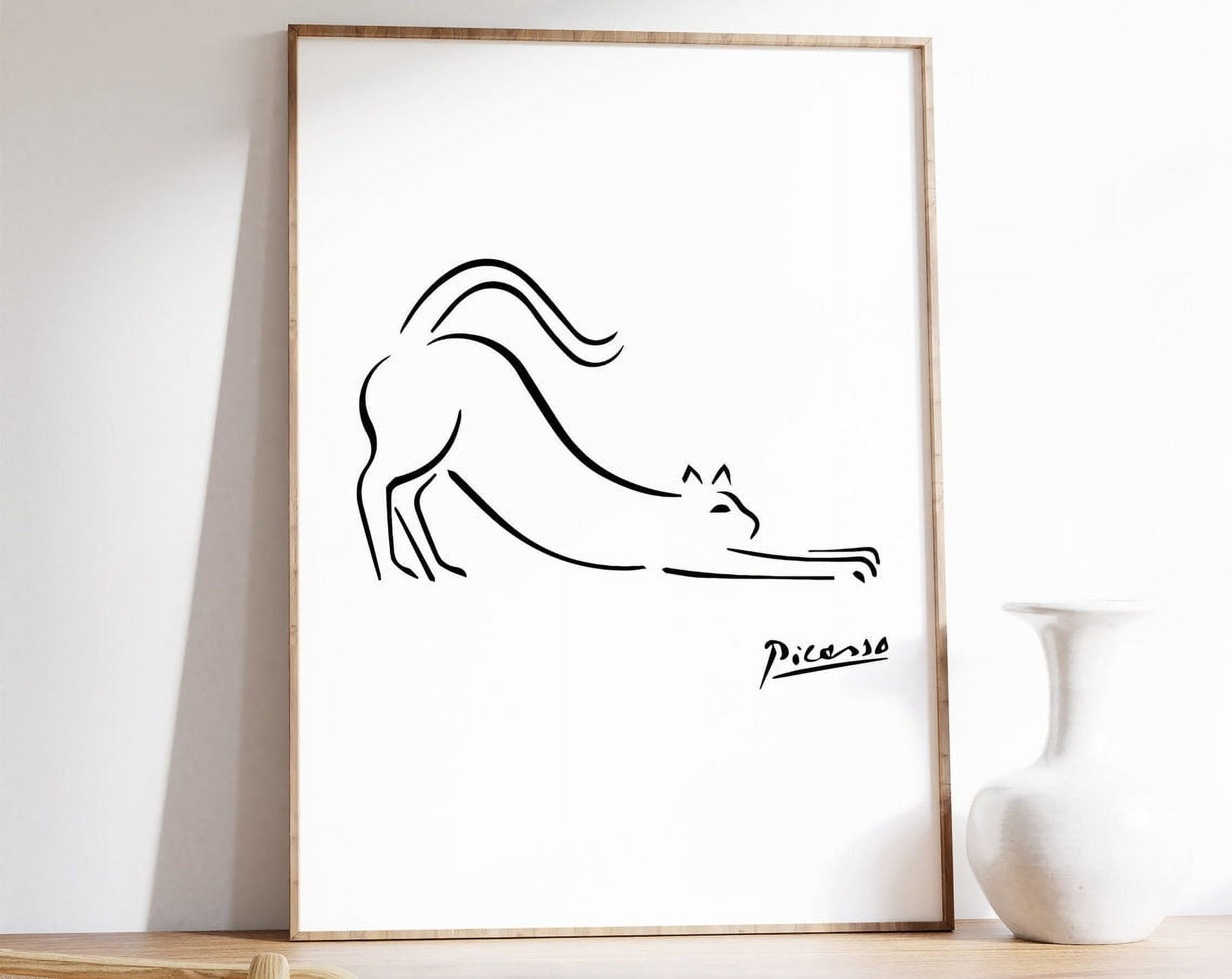 Picasso Line Art Poster, Cat, Picasso Minimalist Print, Wall Art Decor ...