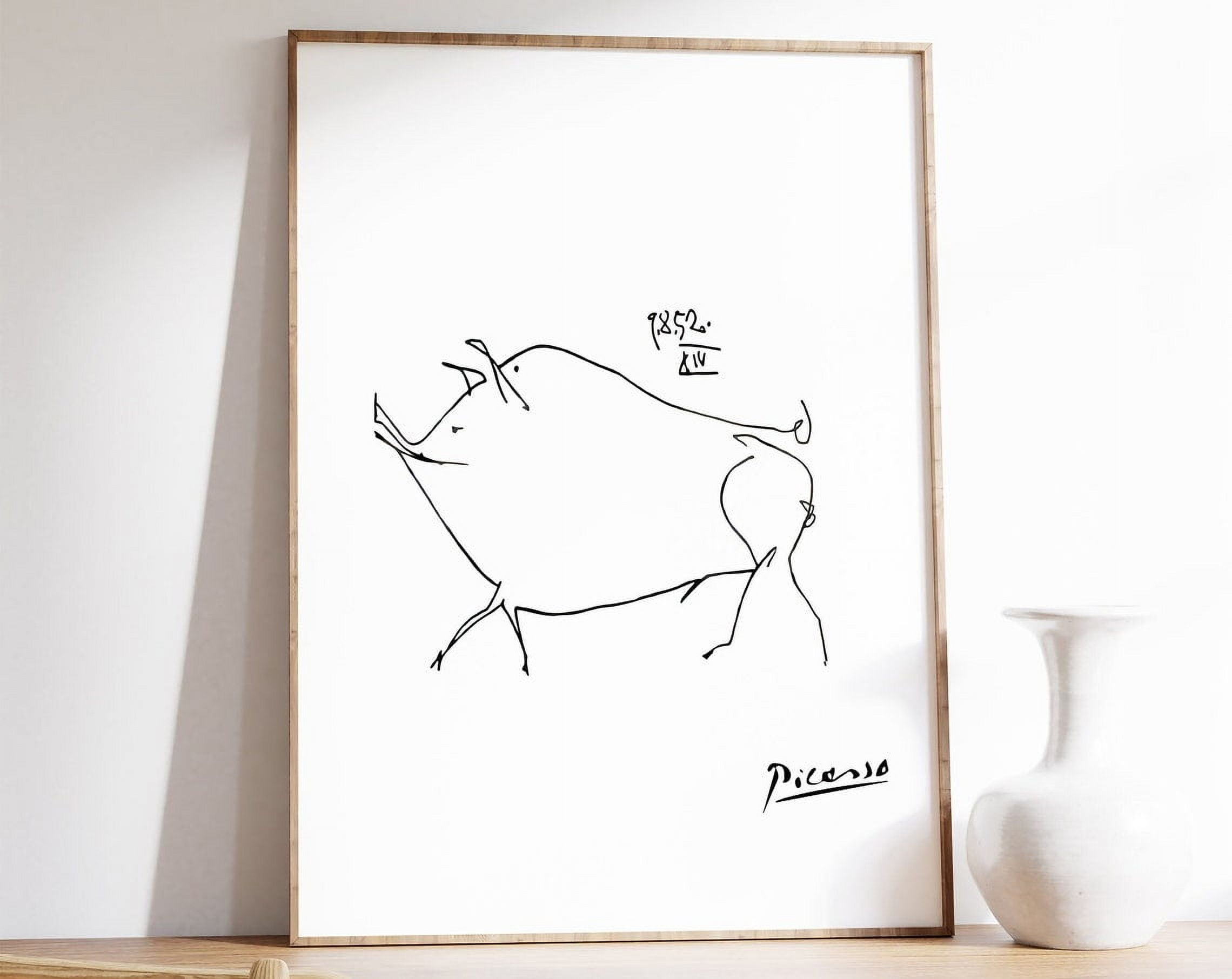 Picasso Line Art Poster, The Pig, Picasso Print, Animal Art, Animal ...