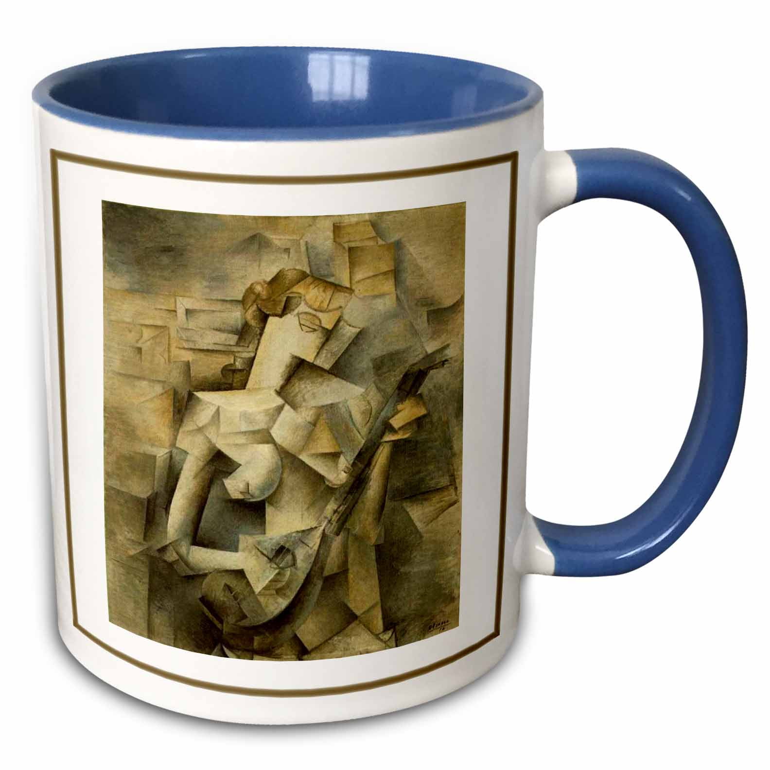 Picasso Painting Girl With Mandolin 1917 15oz Two-Tone Blue Mug mug ...