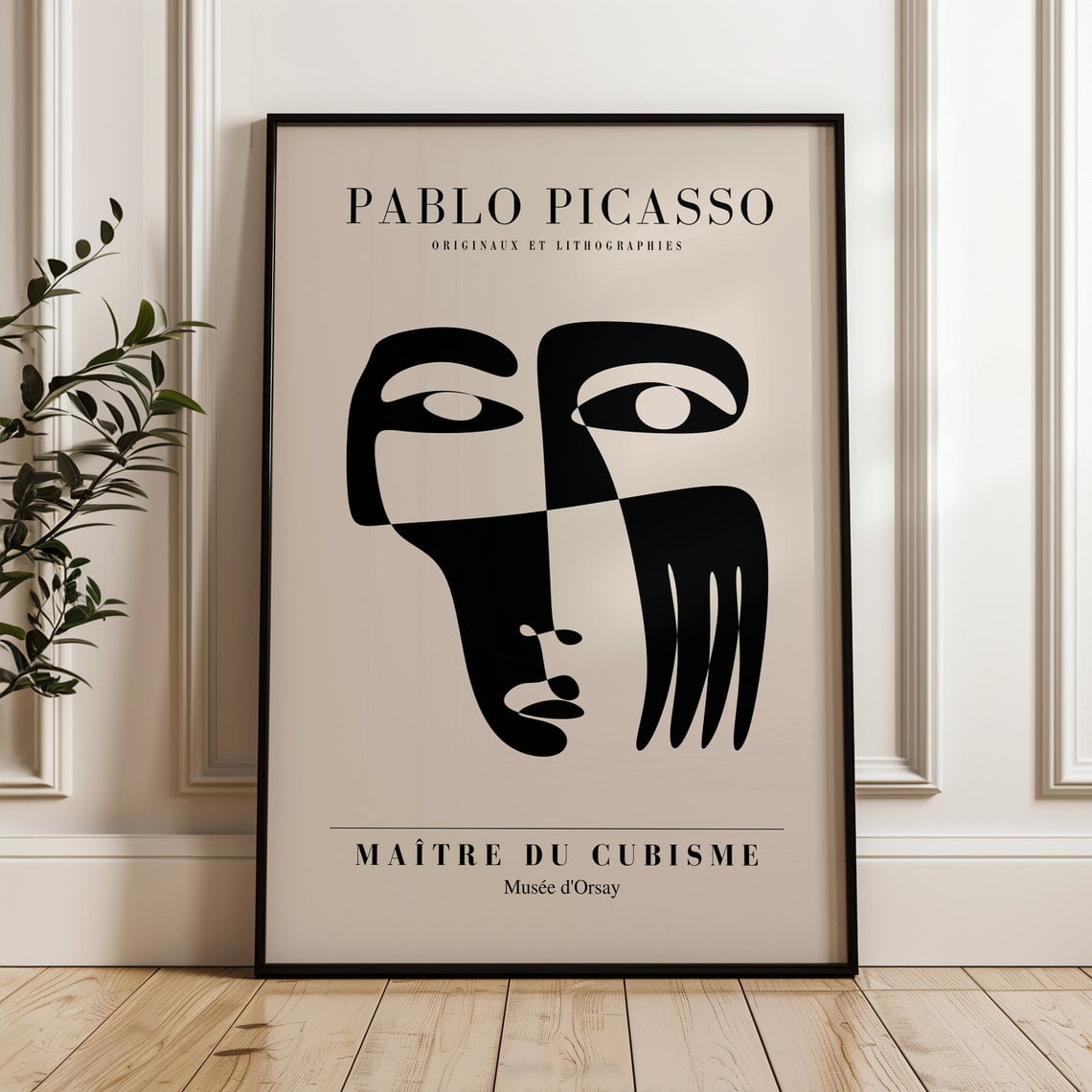 Picasso Print, Framed Abstract Wall Art, Maximalist Decor, Cubism Wall ...