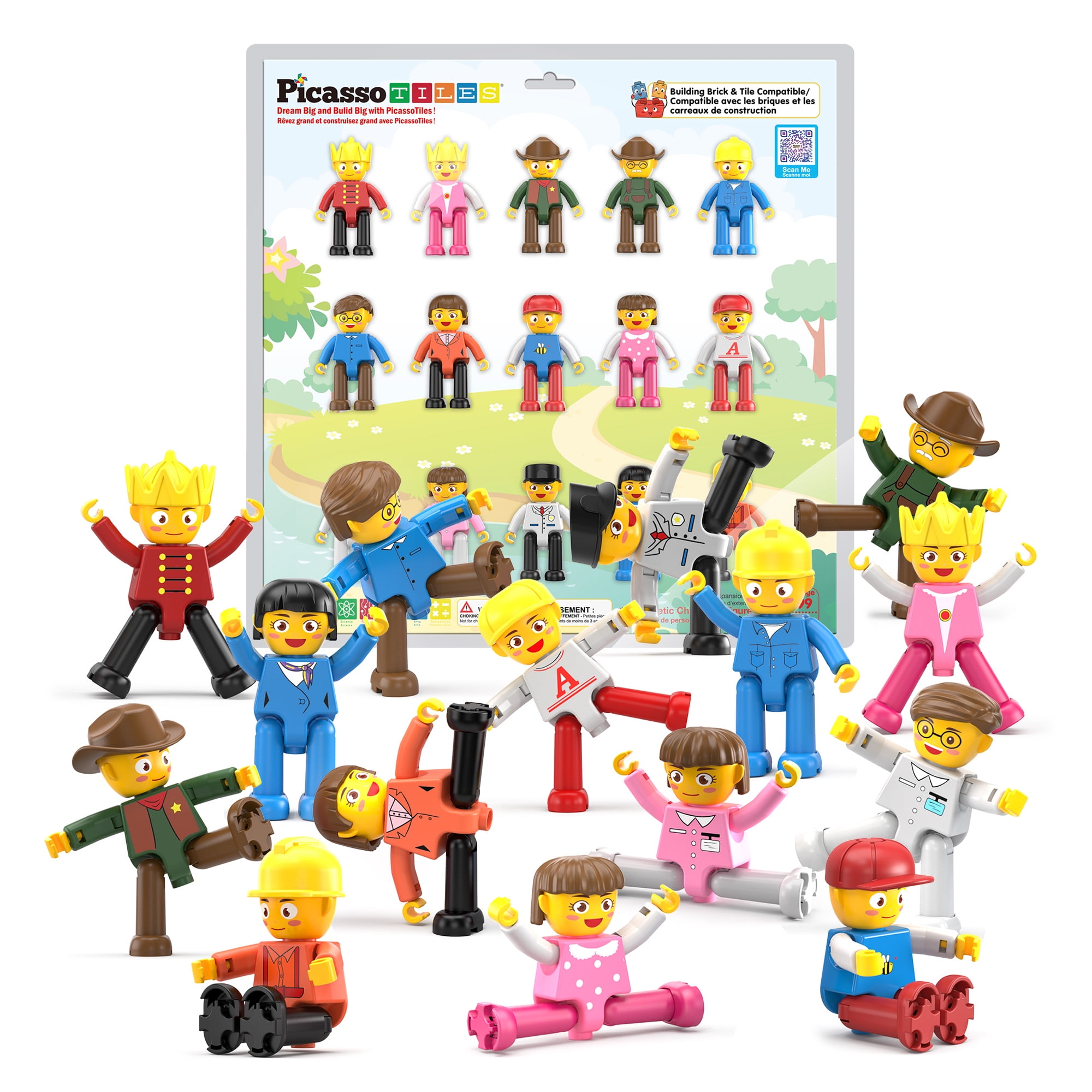 PICASSO TILES, Magnetic Character Action Figures Set, 15pcs, STEM Toy ...