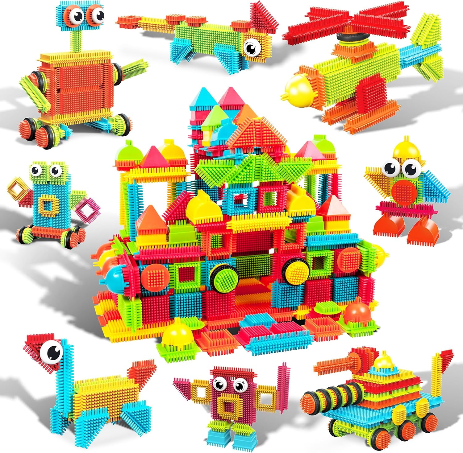 Picasso Toys 116pc Hedgehog Construction Building Blocks Toy Set Interlock Tiles with Idea Book ...