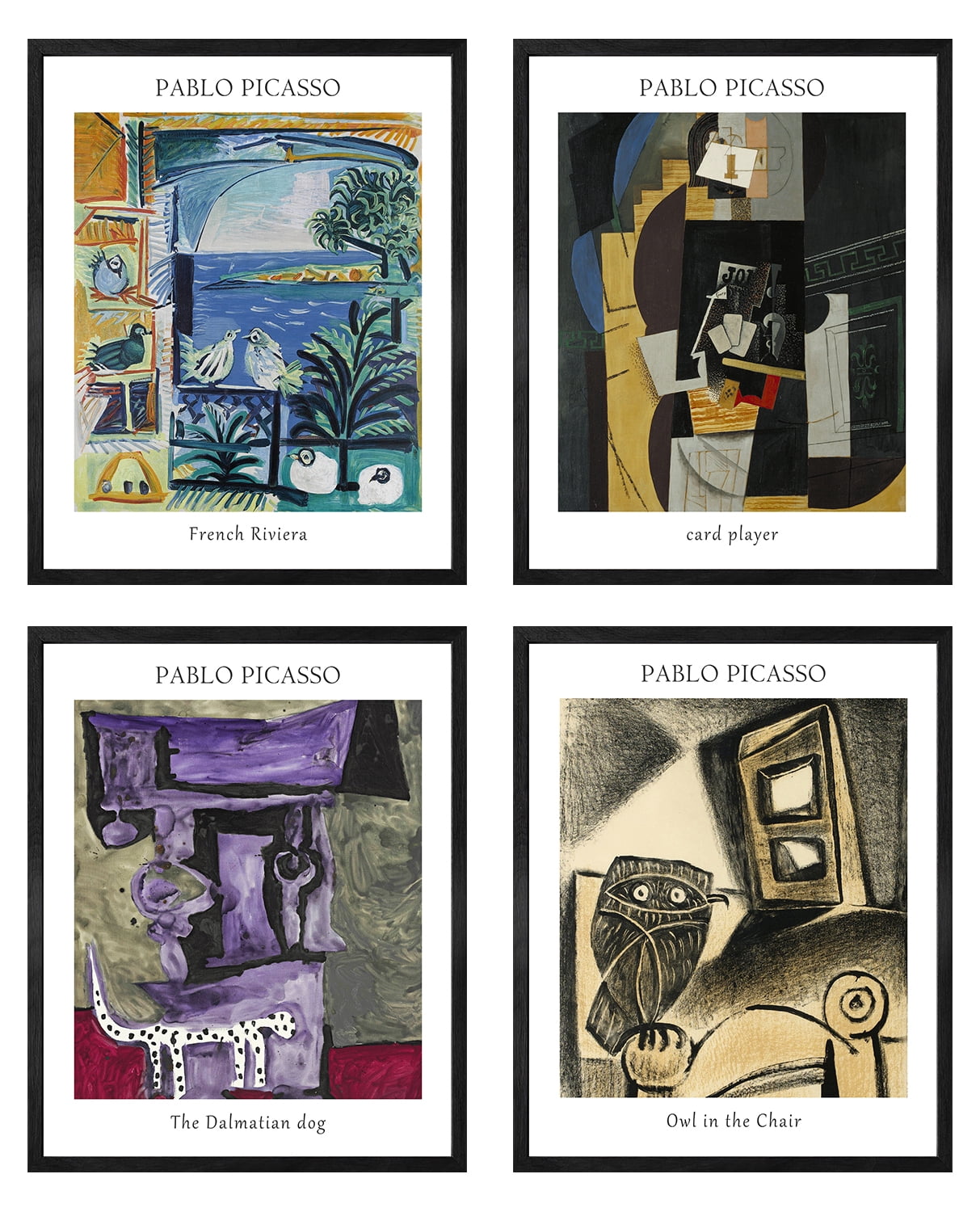 Picasso Wall Art 4 Panels,Pablo Picasso Print,Abstract Painting ...