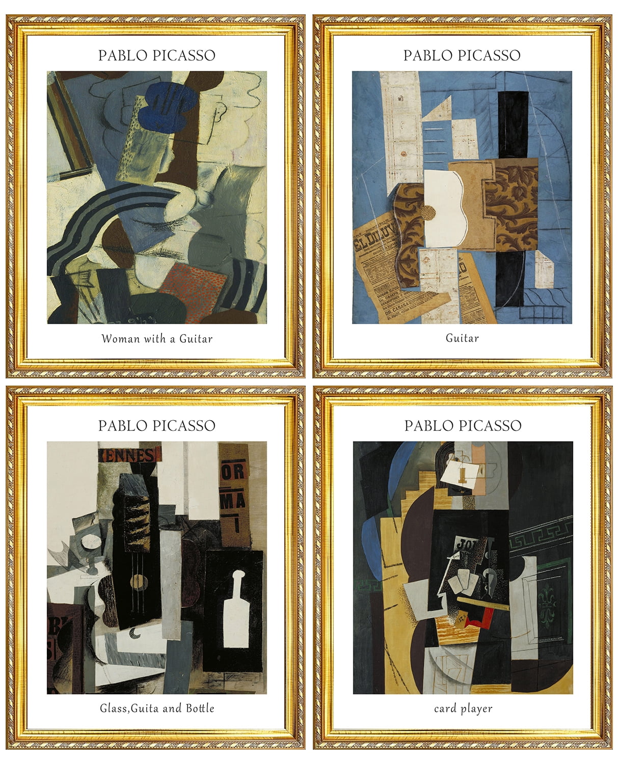 Picasso Wall Art 4 Panels,Pablo Picasso Print,Abstract Painting ...