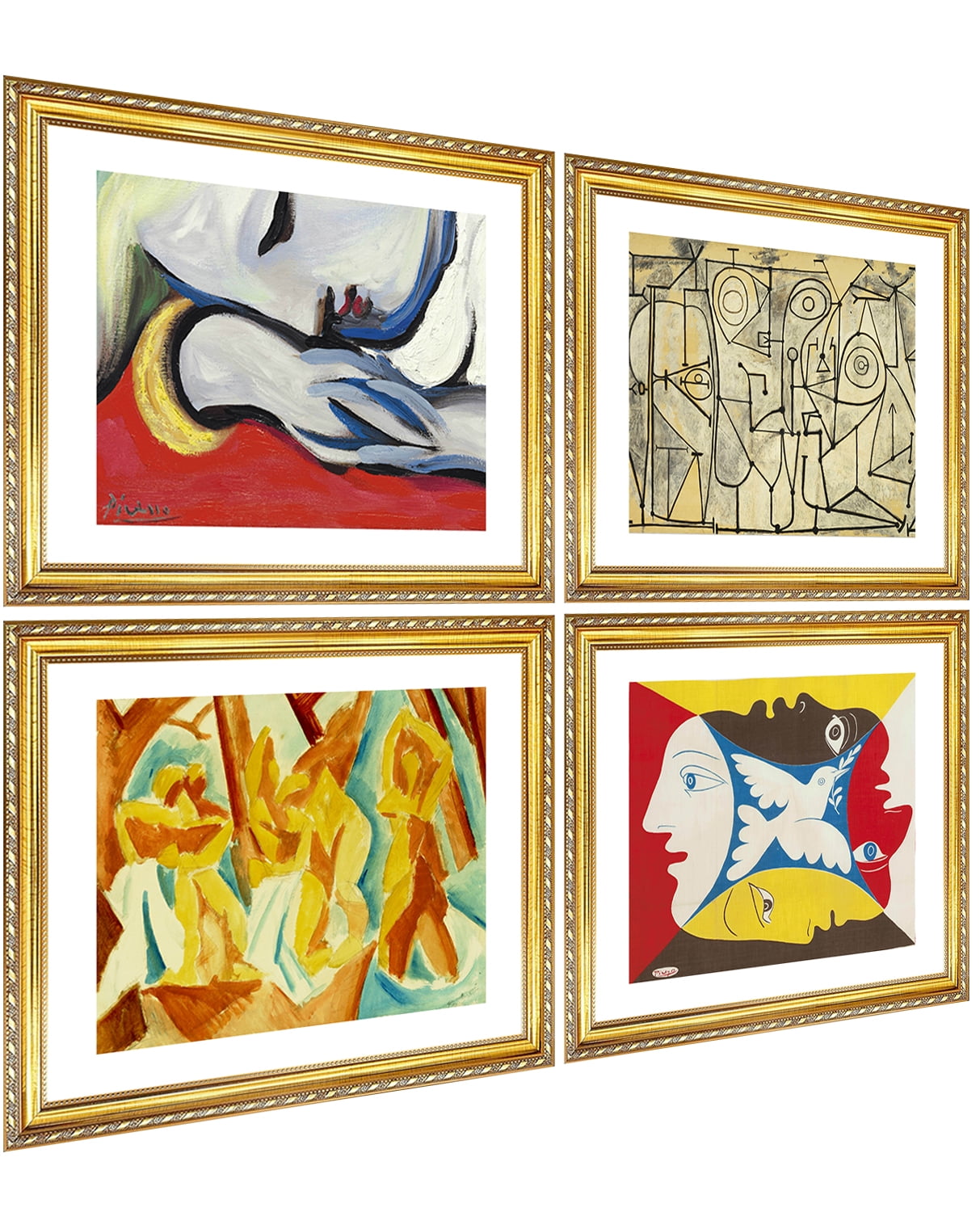 Picasso Wall Art 4 Panels,Pablo Picasso Print,Abstract Painting ...