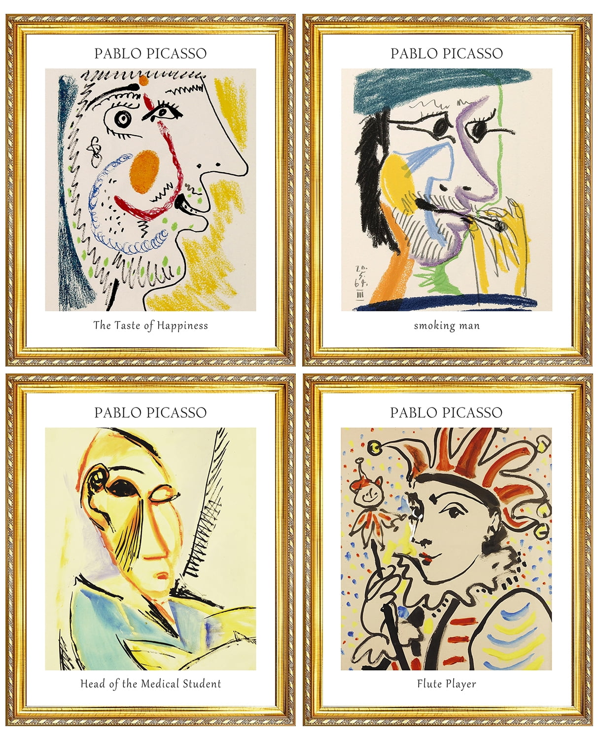 Picasso Wall Art 4 Panels,Pablo Picasso Print,Abstract Painting ...