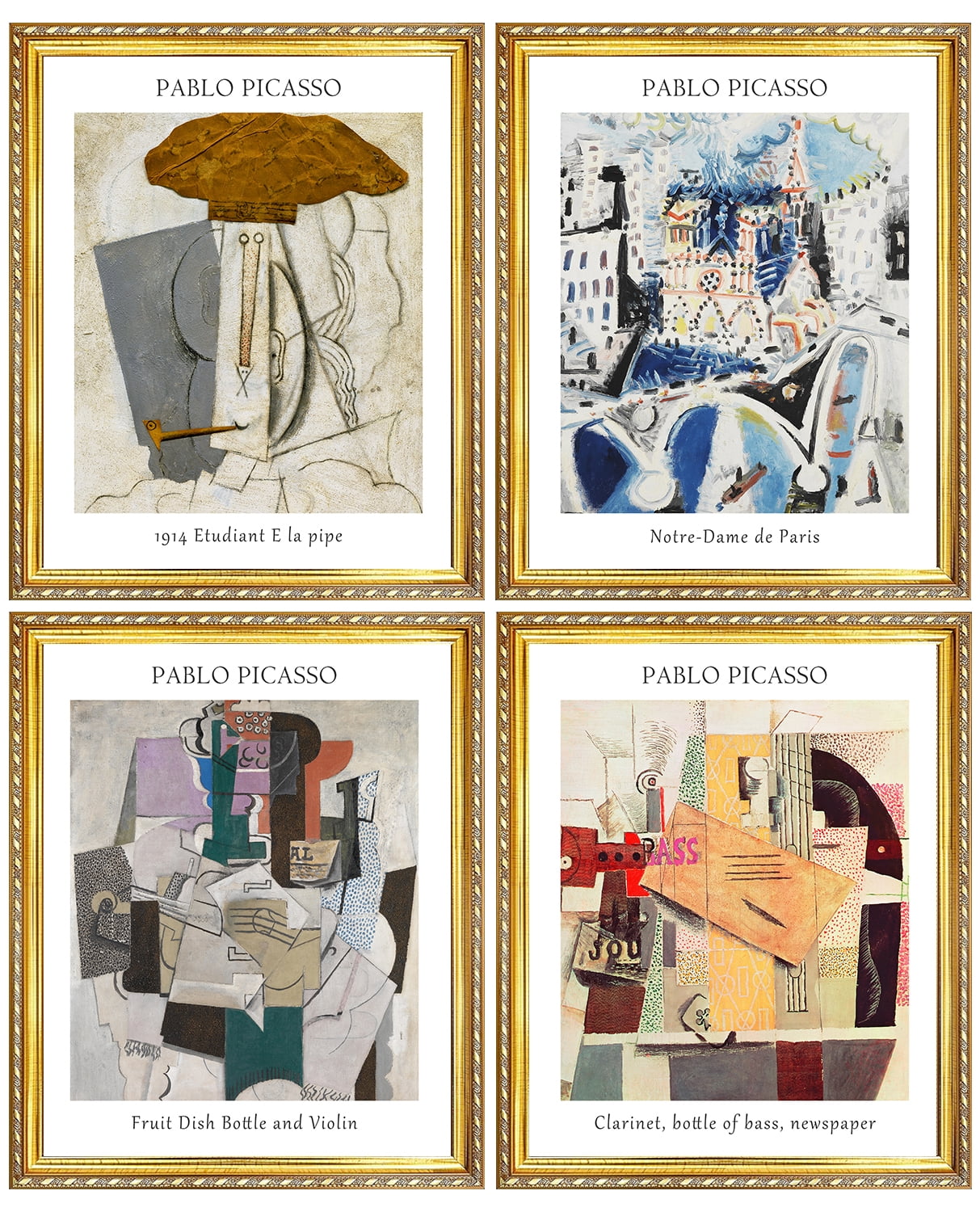Picasso Wall Art 4 Panels,Pablo Picasso Print,Abstract Painting ...