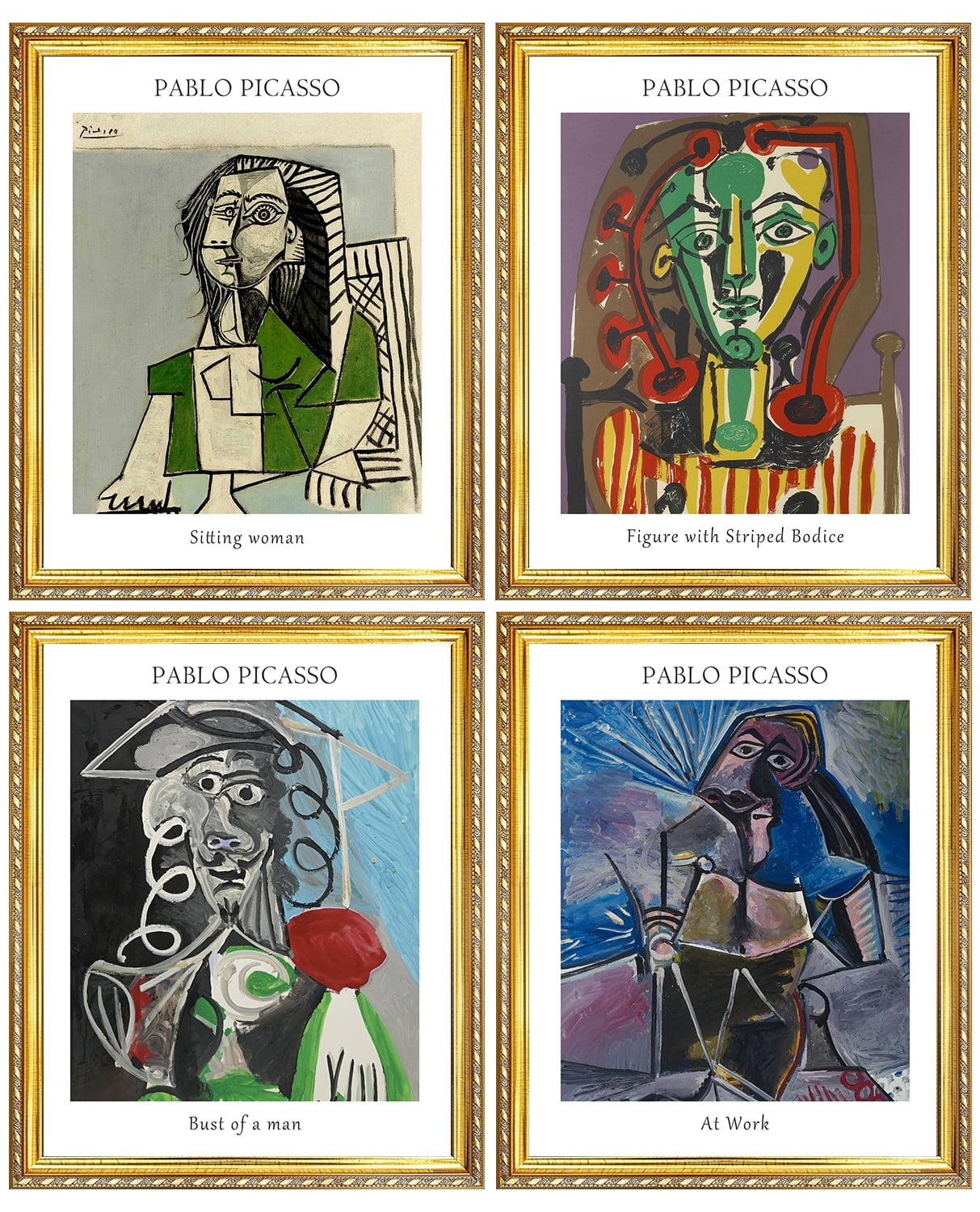 Picasso Wall Art 4 Panels,Pablo Picasso Print,Abstract Painting ...