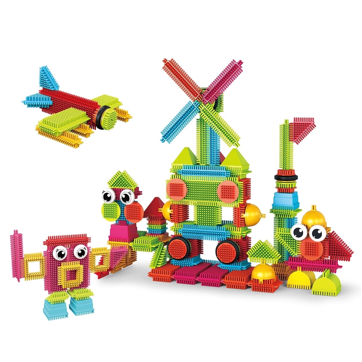 PicassoTiles 112PC Hedgehog 3D Building Blocks Playset, Soft ...