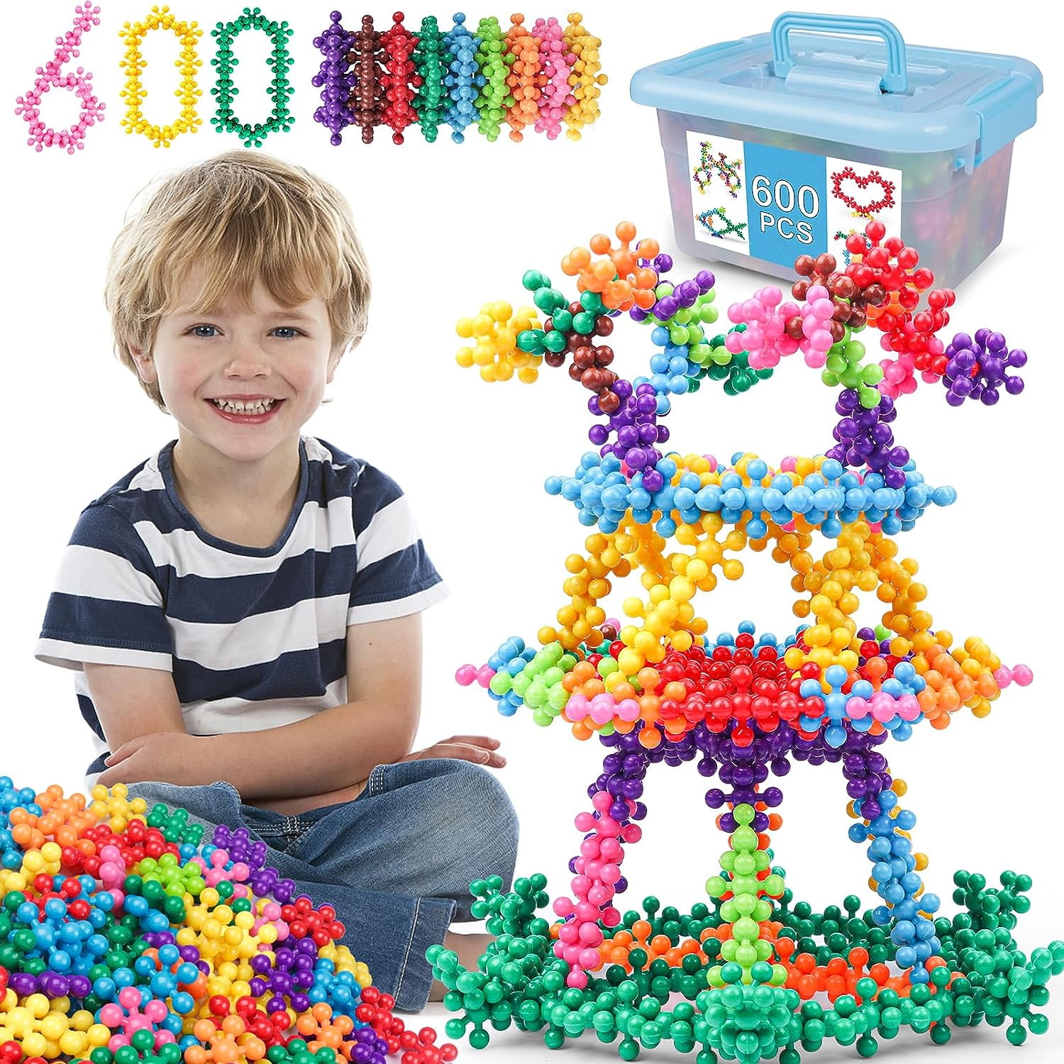 PicassoTiles 120pcs Hedgehog Interlocking Building Blocks Tiles ...