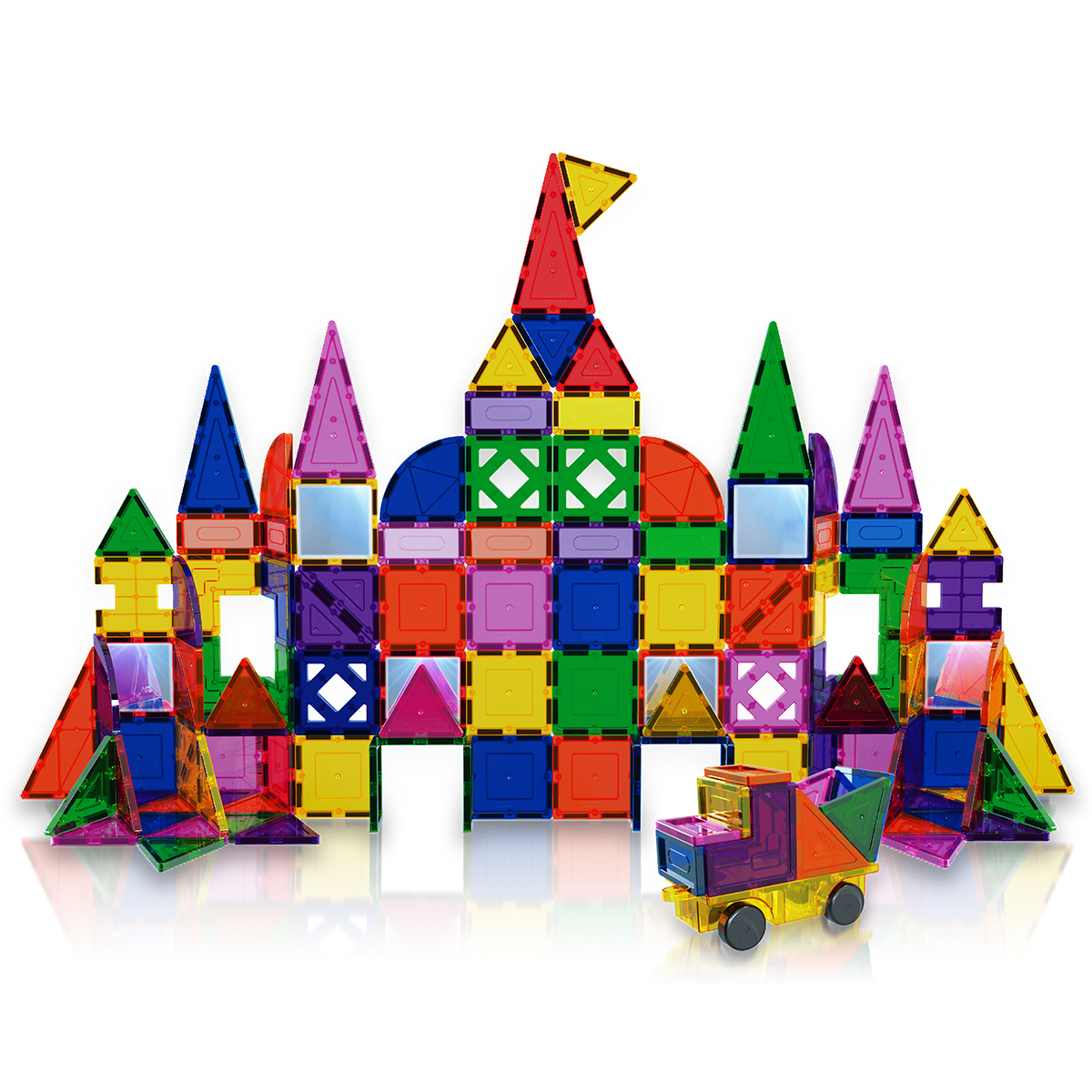 PicassoTiles 152 PC Magnetic Tiles, Magnetic Building Blocks for Kids ...