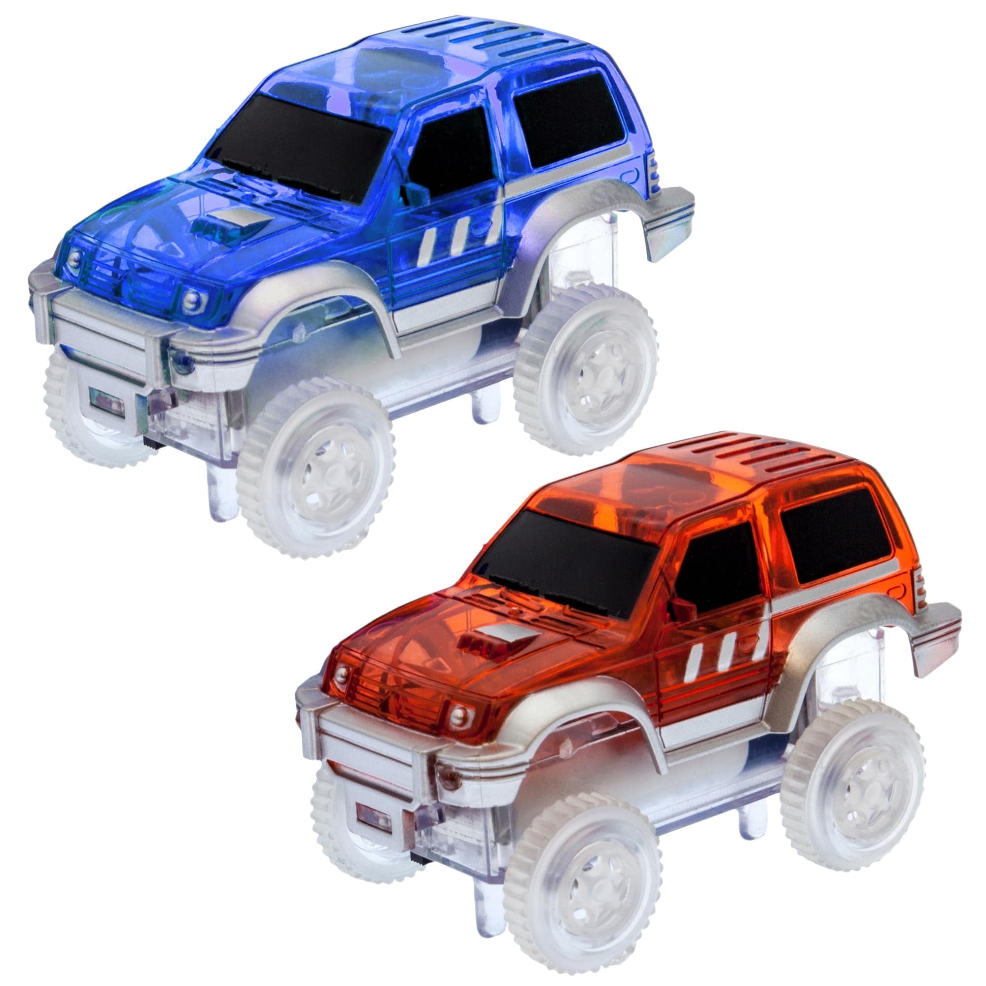 PicassoTiles 2 PC Magnetic LED Race Cars, Construction Game for ...