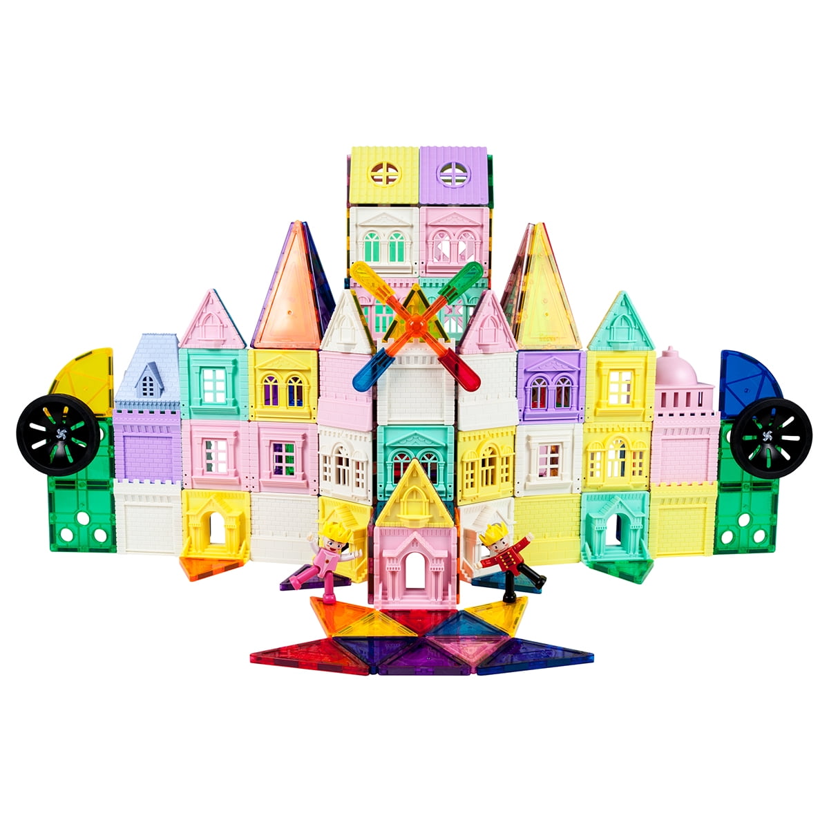 PicassoTiles 200 PC Castle Theme, Magnetic Tiles, Magnetic Building ...