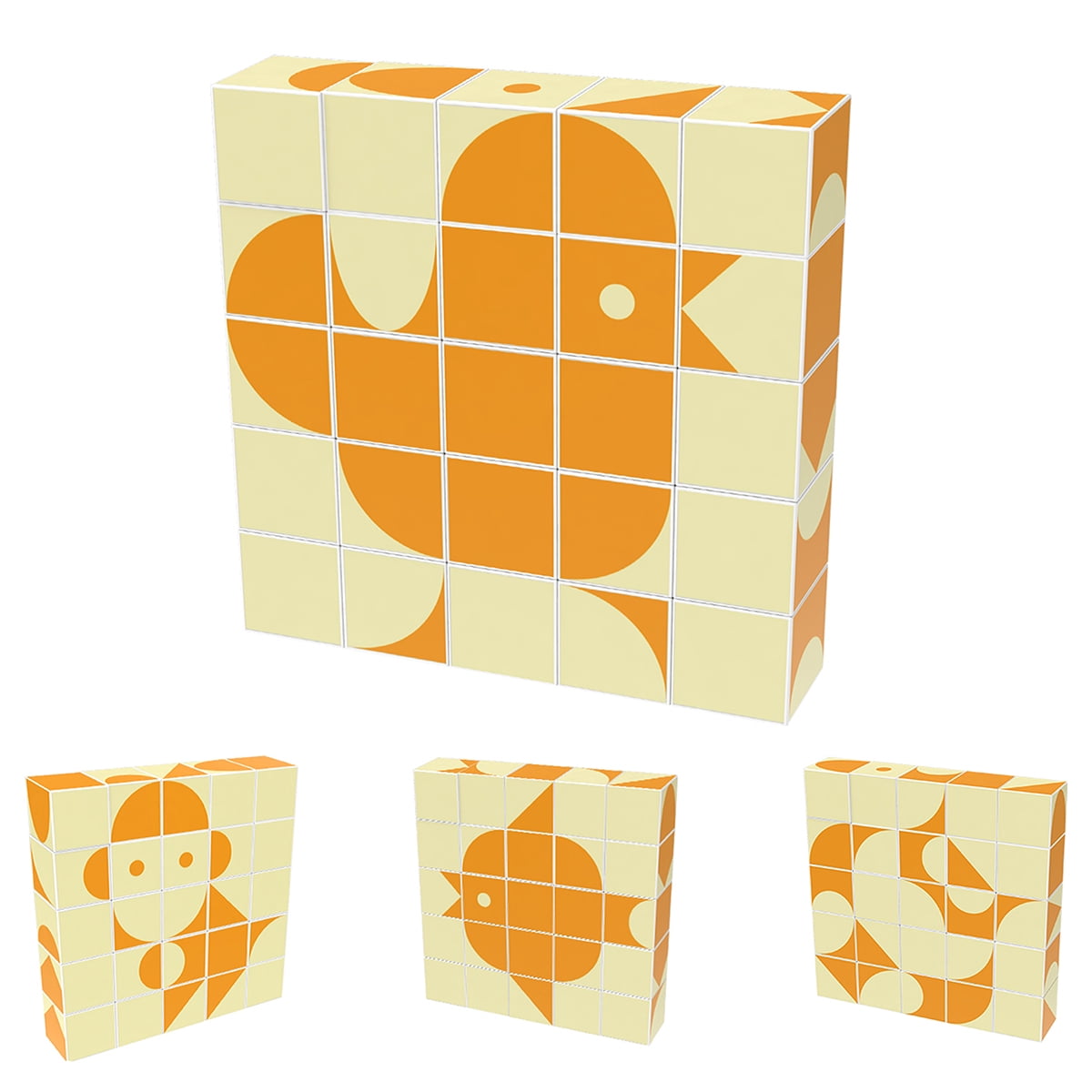 PicassoTiles 25 PC Magnetic Blocks Mix & Match, Animal, Yellow, Orange ...