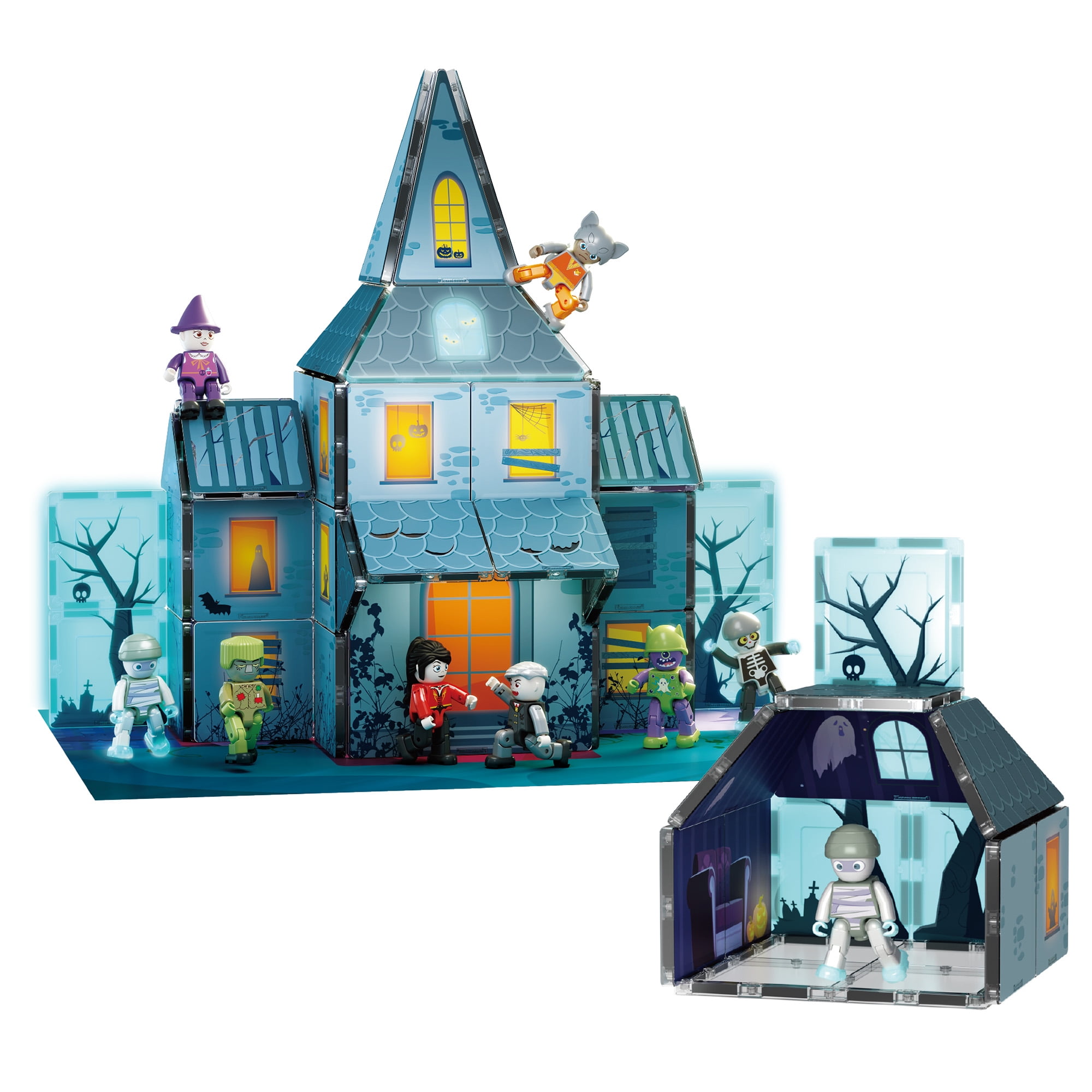 PicassoTiles 57 PC Haunted House Themed, Magnetic Tiles, Magnetic ...