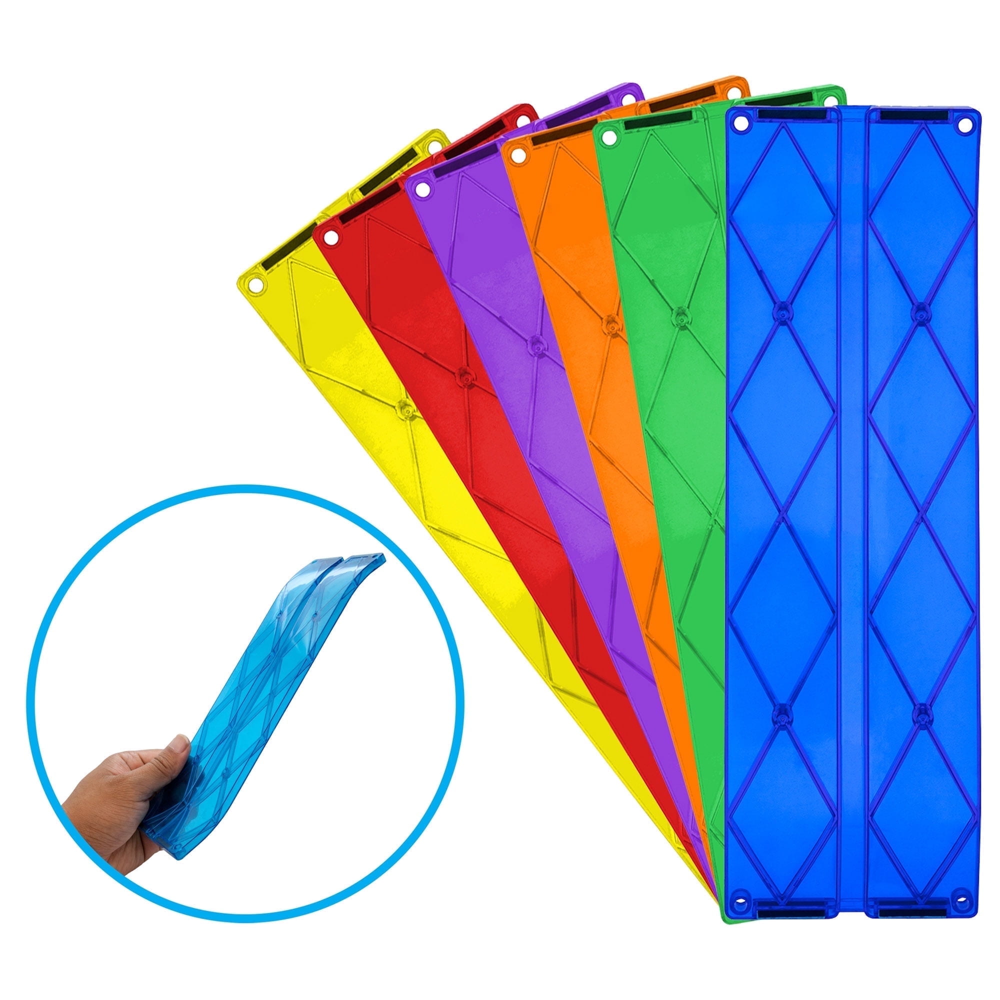 PicassoTiles Magnetic Toddler Race Track Ramp, 6 PC Building Toys for ...