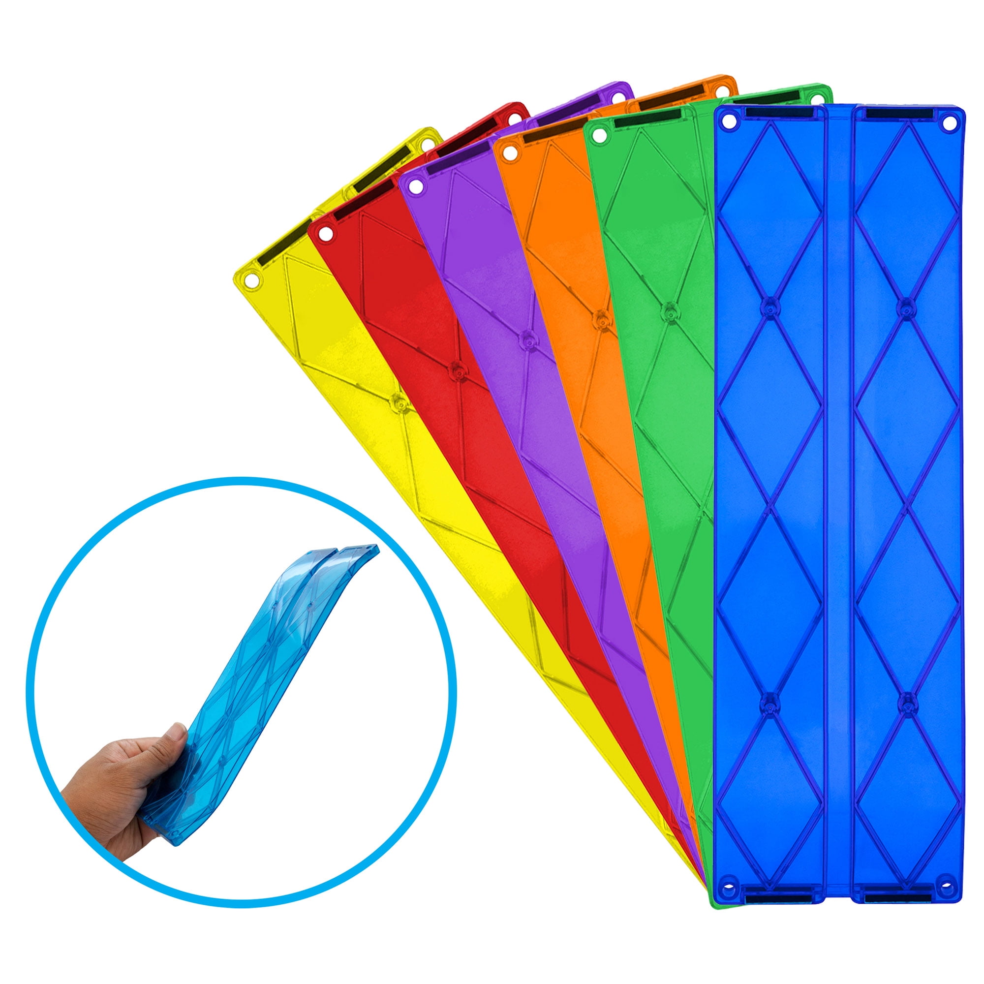 PicassoTiles 6 PC Race Track Ramp, Race Track, Magnetic Tiles, Magnetic ...