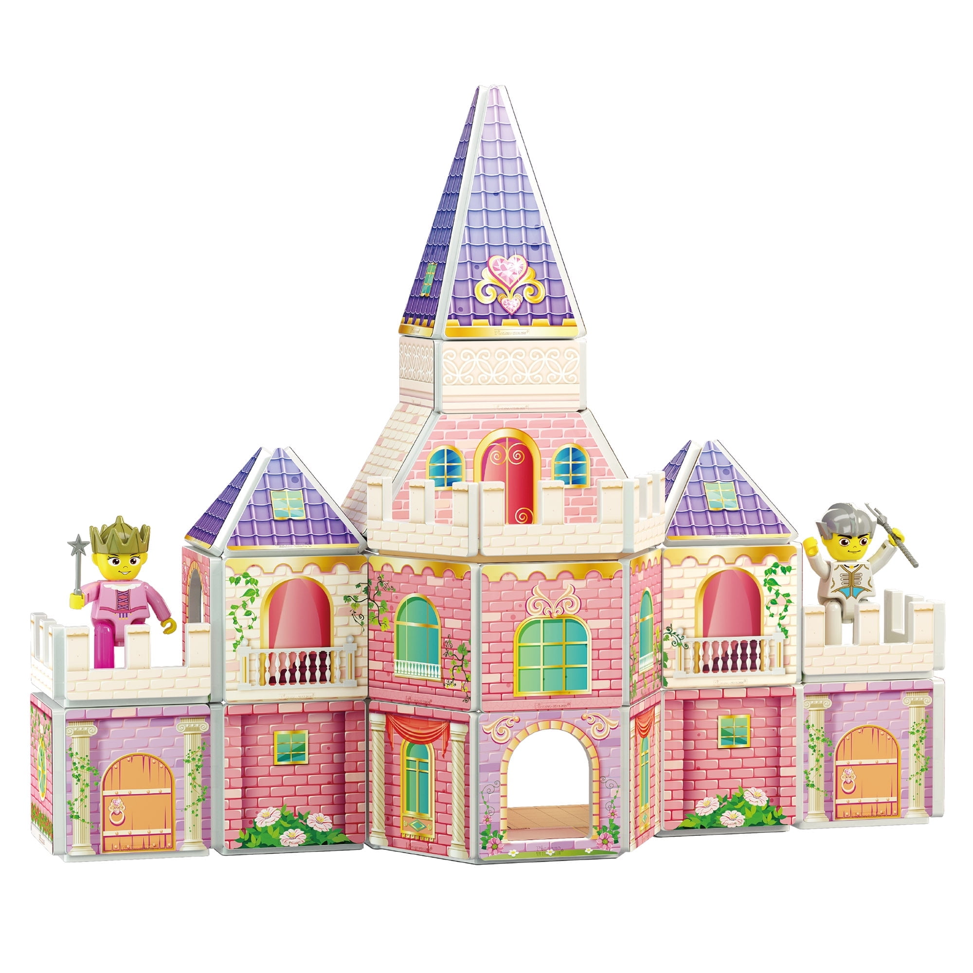 PicassoTiles 60 PC Princess Castle Themed, Magnetic Tiles, Magnetic ...