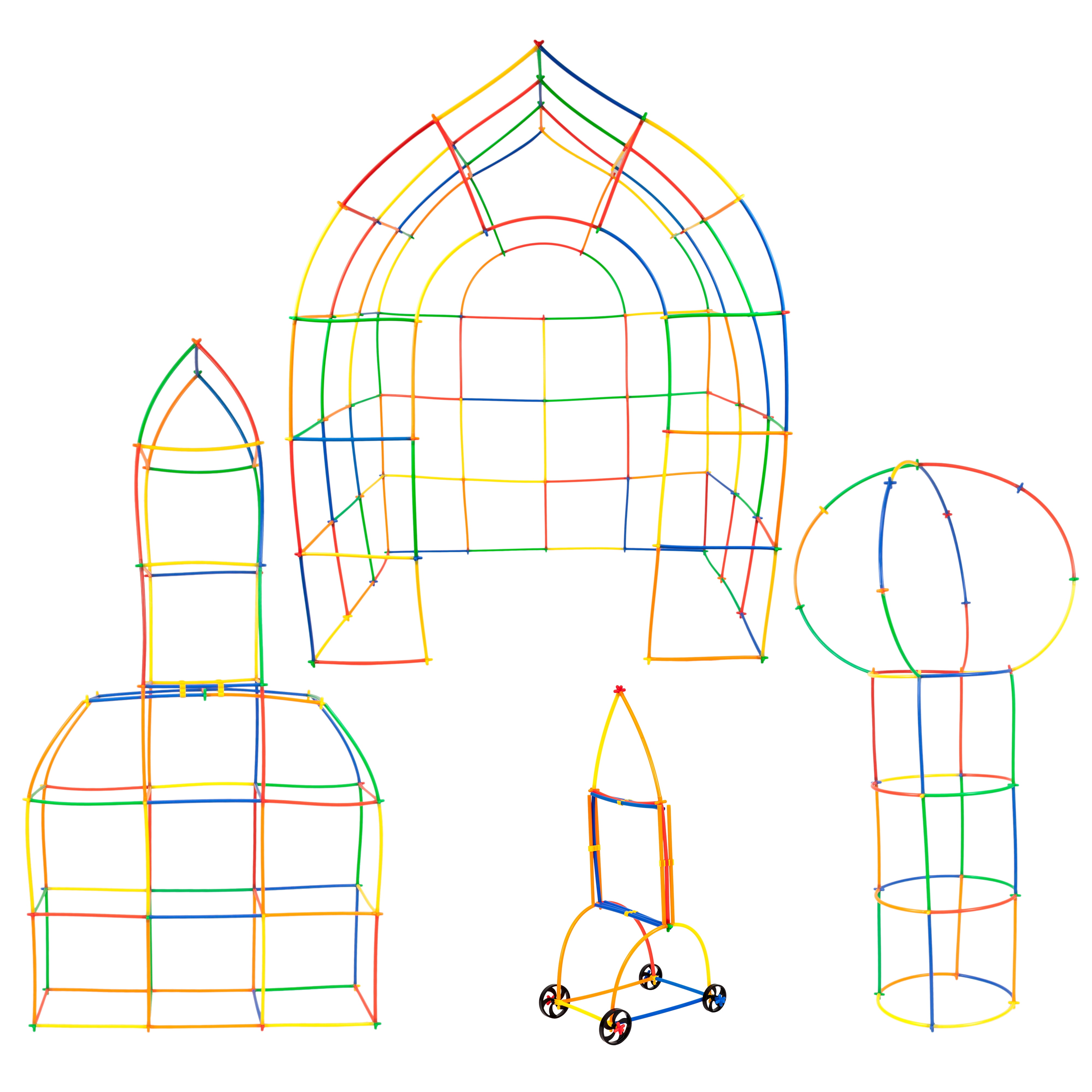 PicassoTiles 600 PC Straw Kit, Construction Building Set, STEM Learning ...