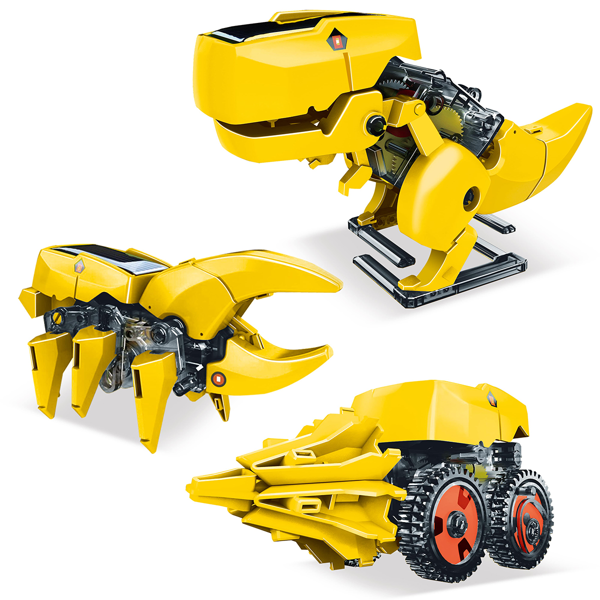 PicassoTiles PBM02 Solar Powered Dinosaur Robot Toy, 3-in-1 STEM ...