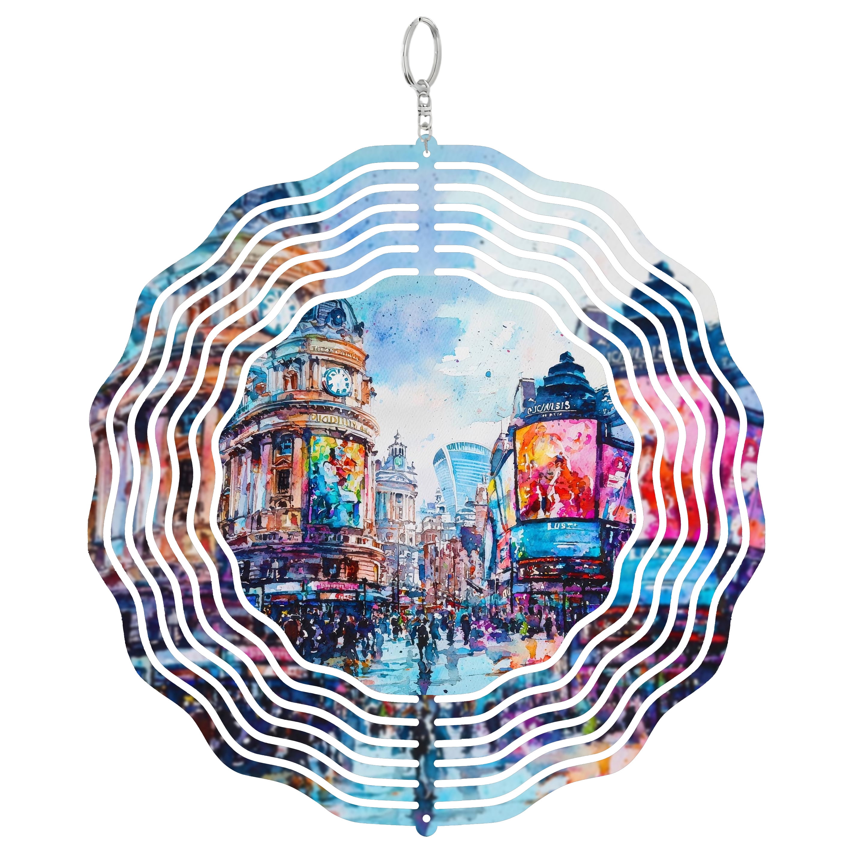 Piccadilly Circus London City Life 3D Wind Spinner Metal Laser Cut ...