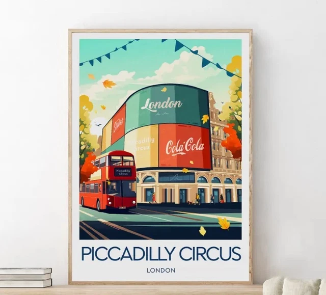 Piccadilly Circus Traditional Travel Print - London, Piccadilly Circus ...