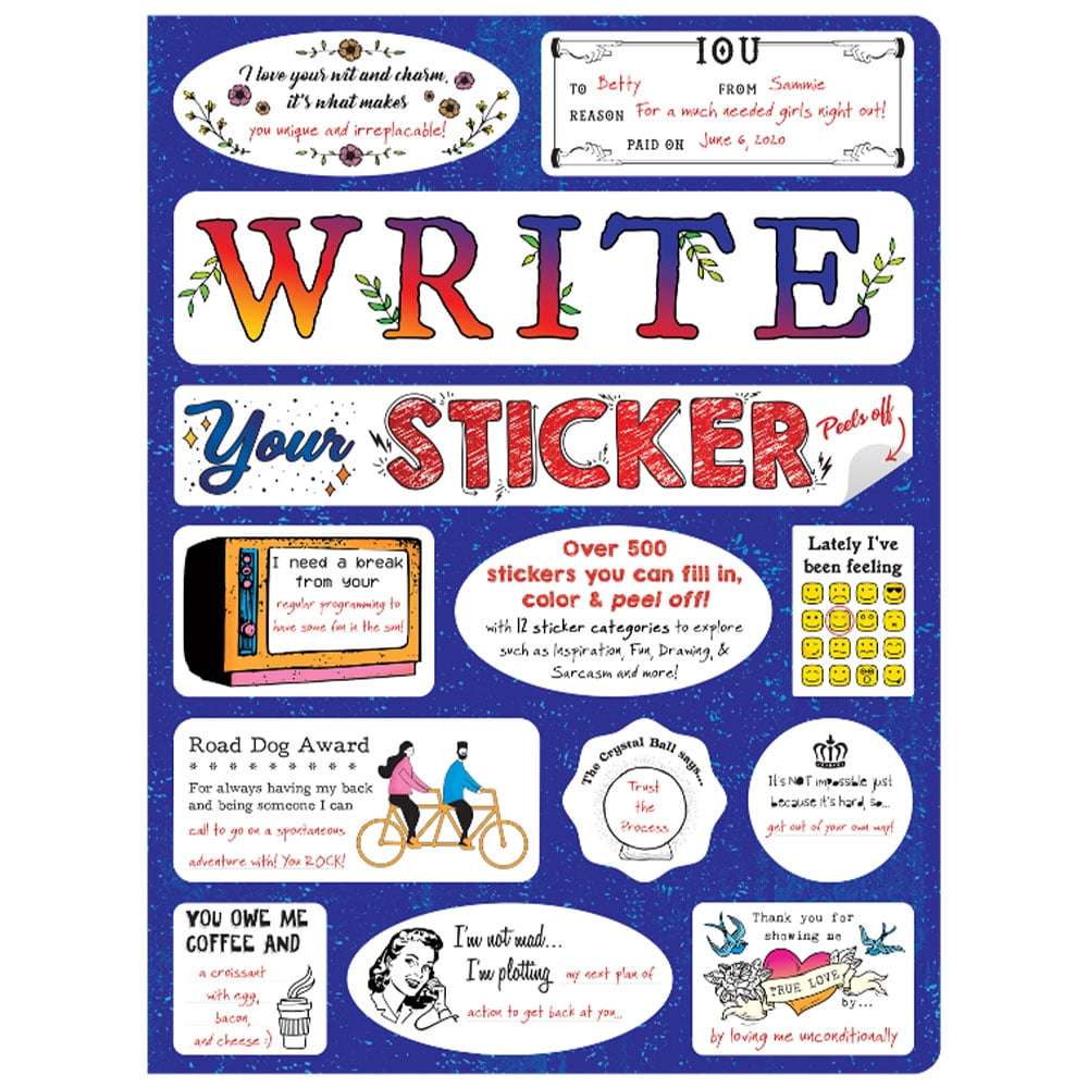 Piccadilly Write Your Sticker, 7.3 x 9.6, 100 Pages, Stickers, Paper ...