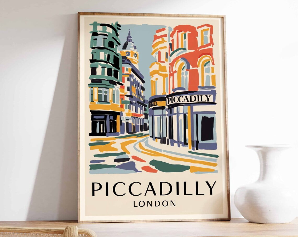 Piccadily Poster, London Print, London Art, London Poster, London ...