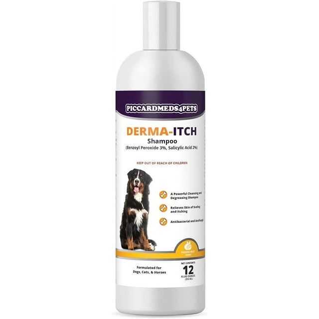 Piccardmeds4pets Derma-Itch Benzoyl Peroxide 3% Shampoo 12oz. - Walmart.com