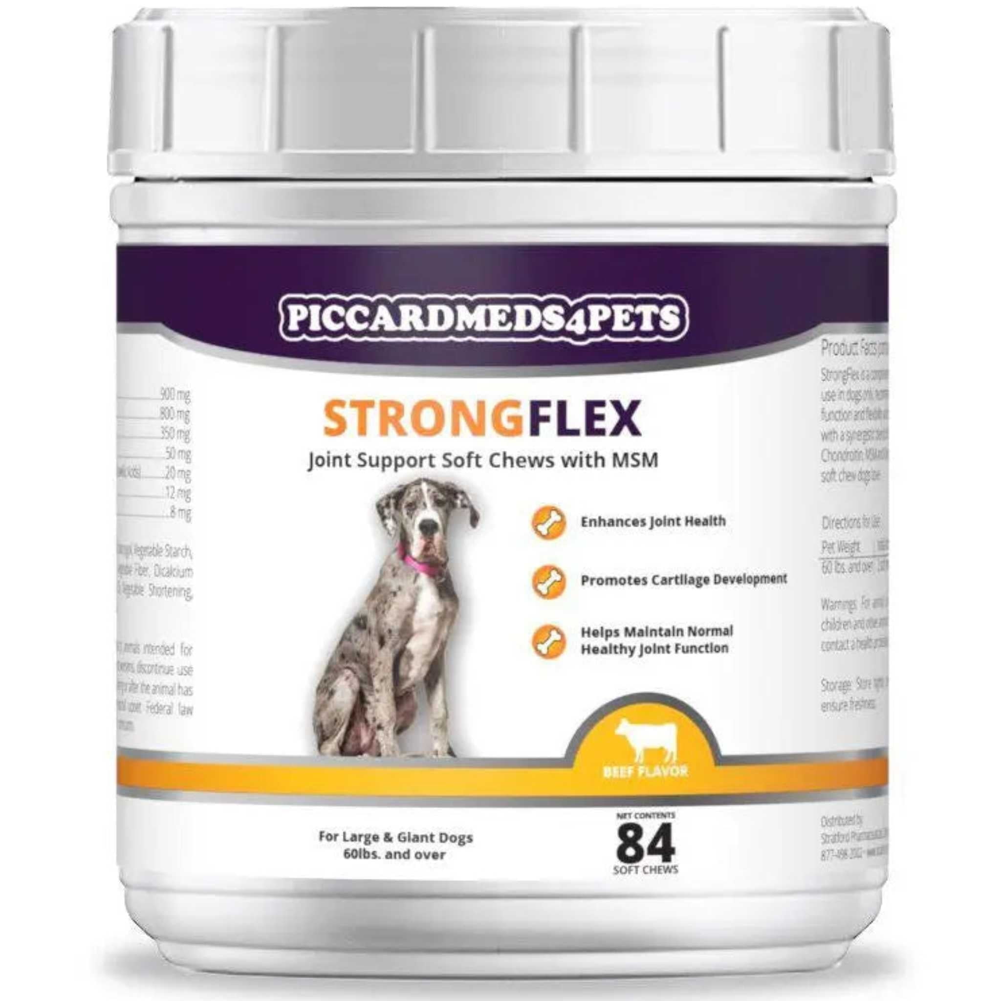 Piccardmeds4pets StrongFlex Joint Support LG Dogs 60+ lbs. 84ct ...