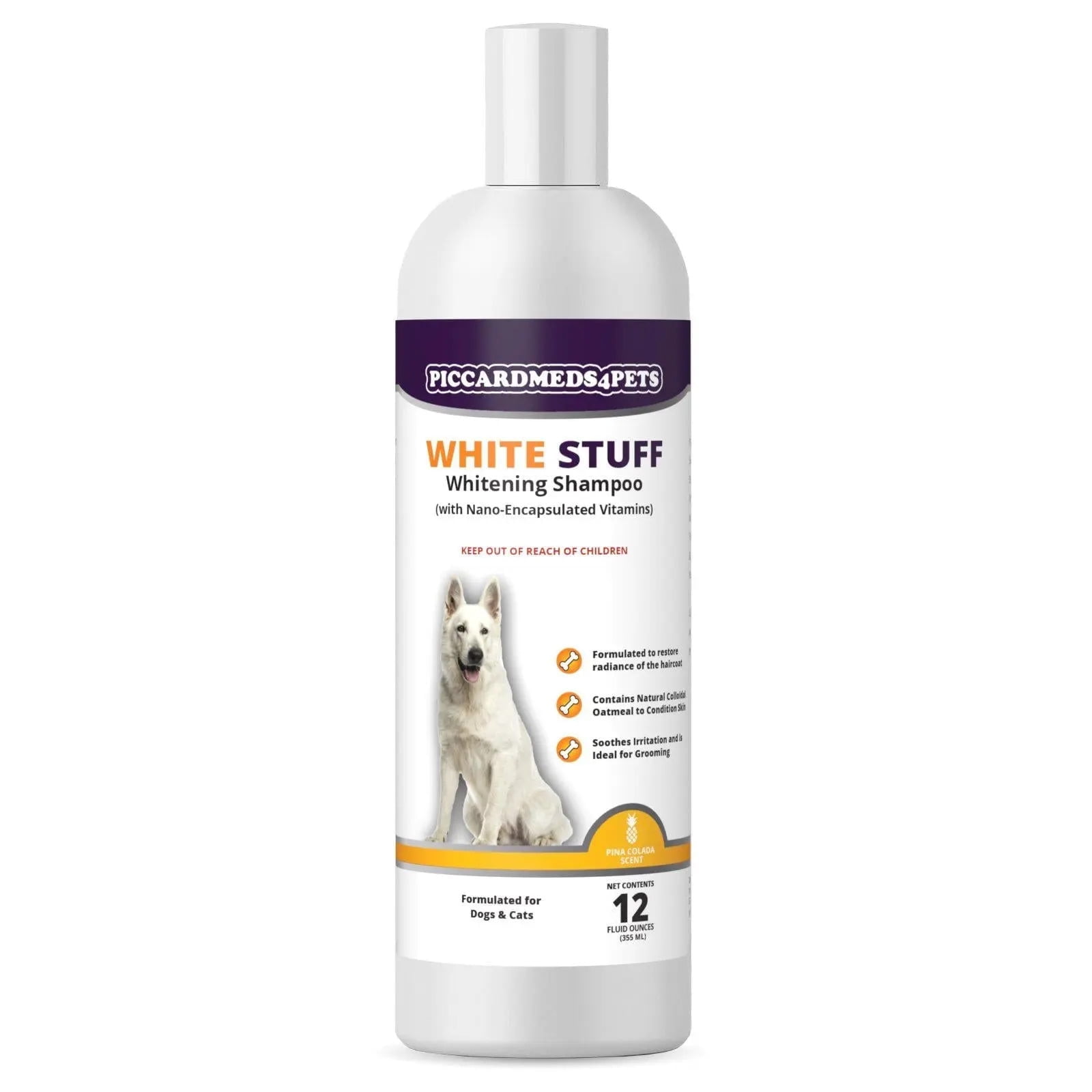 Piccardmeds4pets White-Stuff Coat Whitening Shampoo 12 oz. - Walmart.com