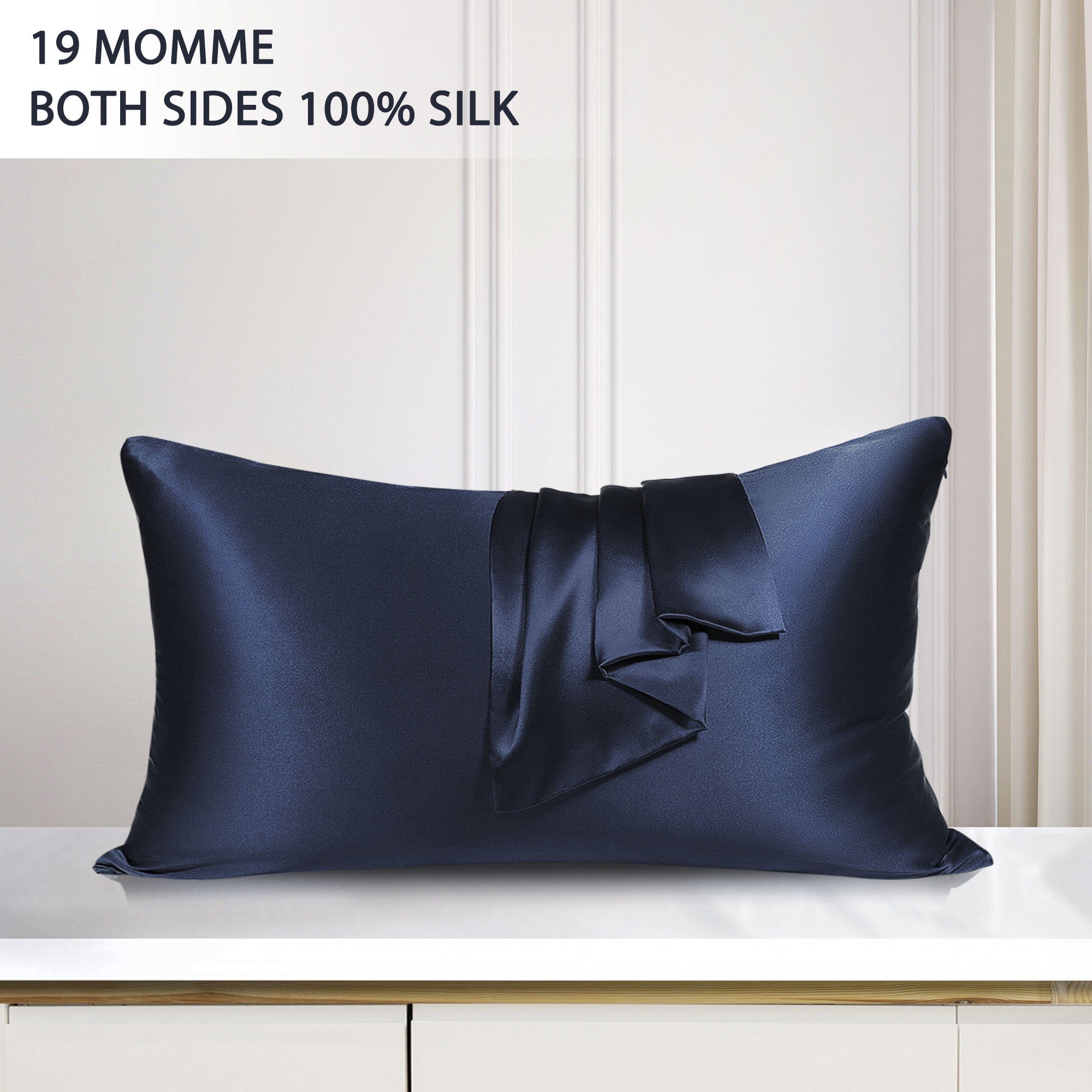 PiccoCasa 1 Pc 19 Momme Silk Pillowcase with Hidden Zipper Standard ...